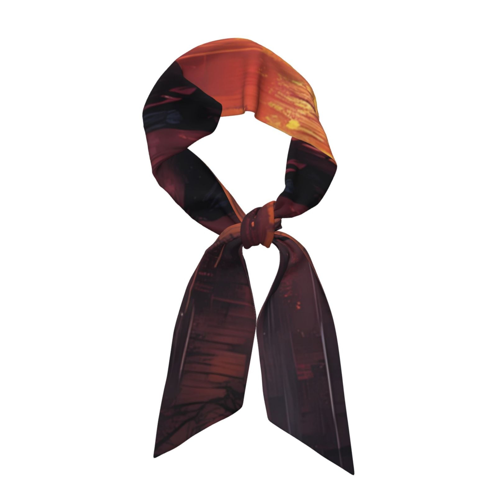 Qekee Sunset River Western Cowboy for Silk Feeling Scarf Medium Square ...