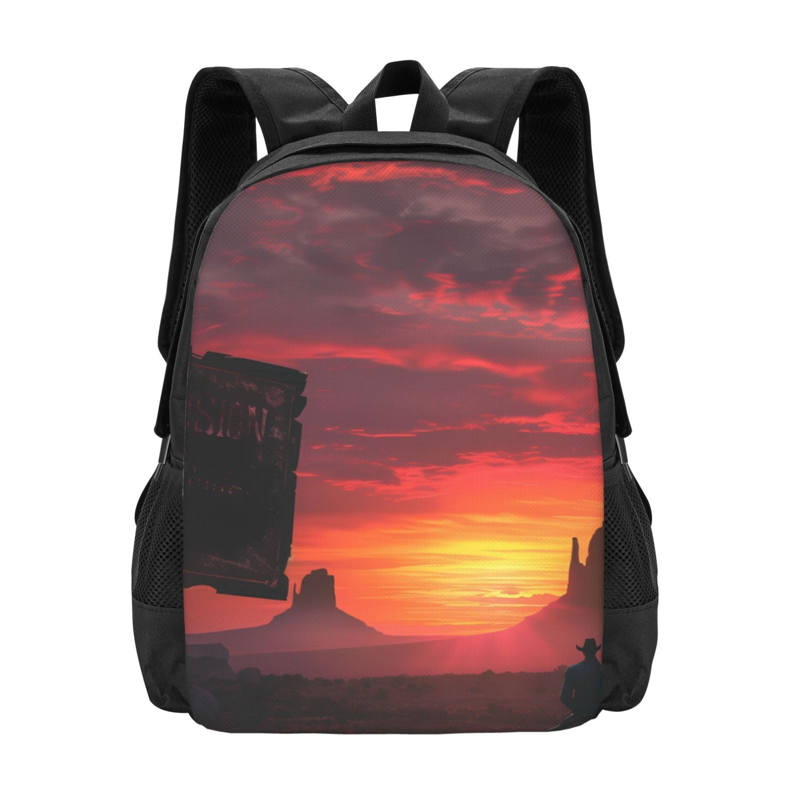 Qekee Sunset Western Desert Cowboy for Travel Laptop Backpack for womem ...