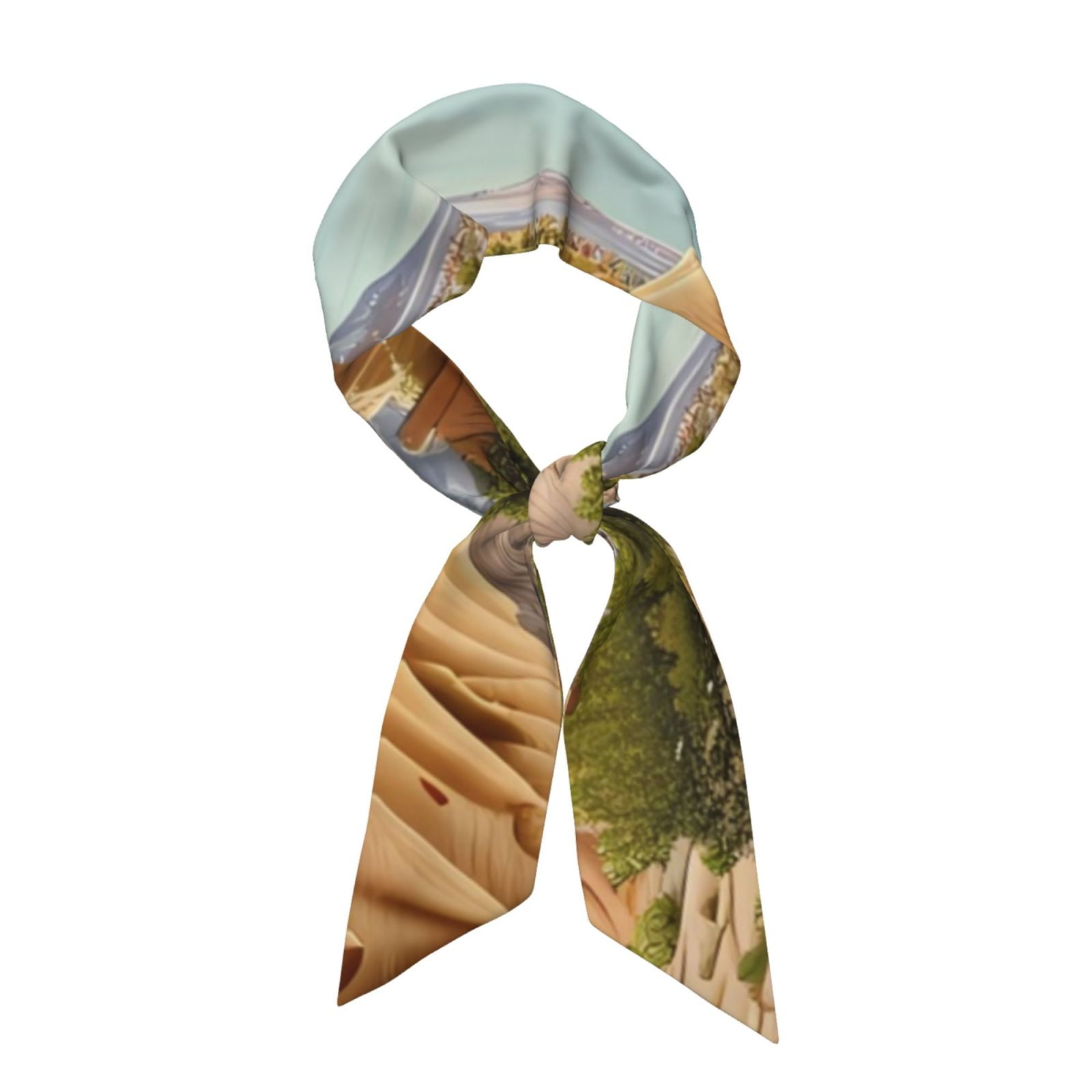 Qekee Surreal Desert Eye Landscape for Silk Feeling Scarf Medium Square ...