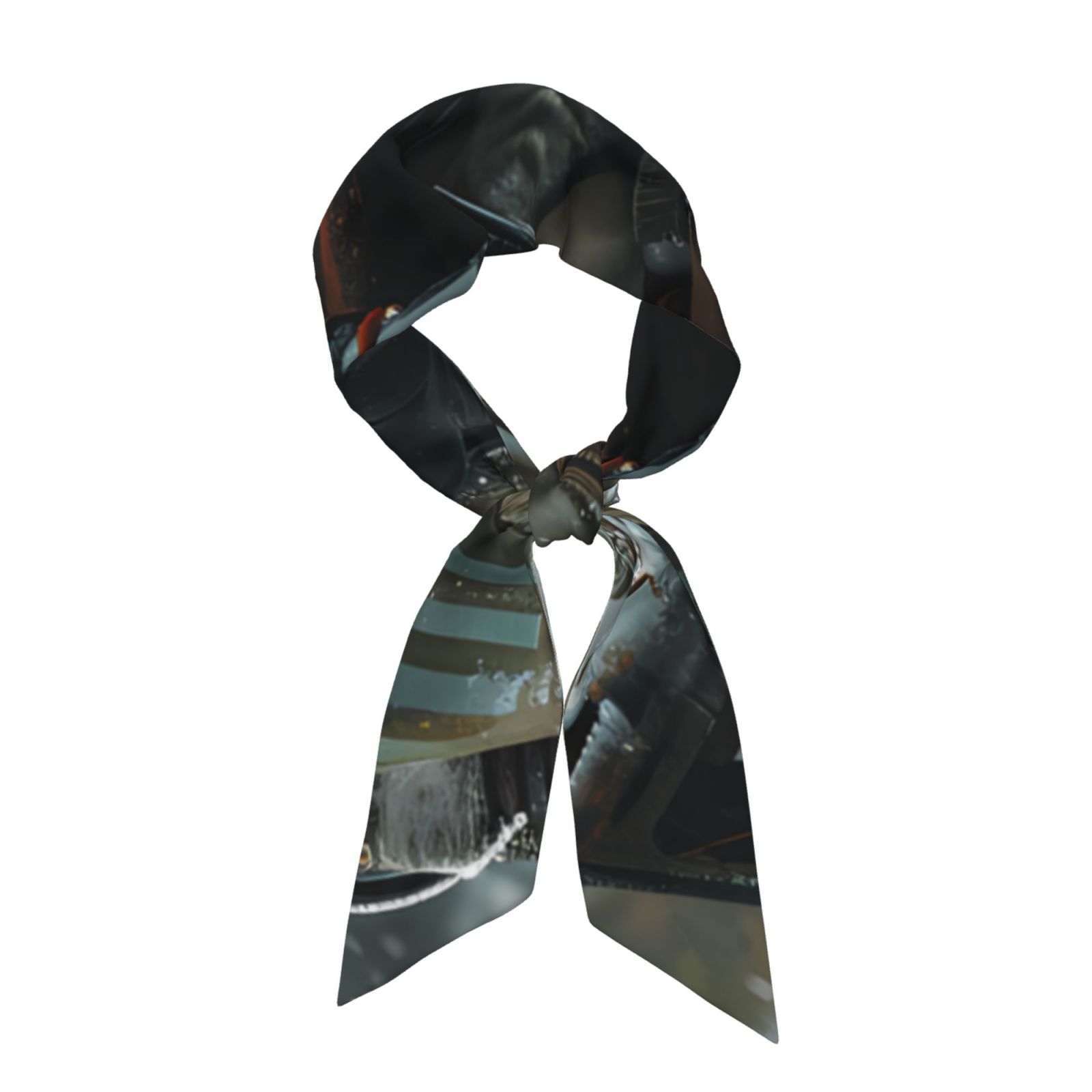 Qekee Surreal Panda Warrior for Silk Feeling Scarf Medium Square Satin ...