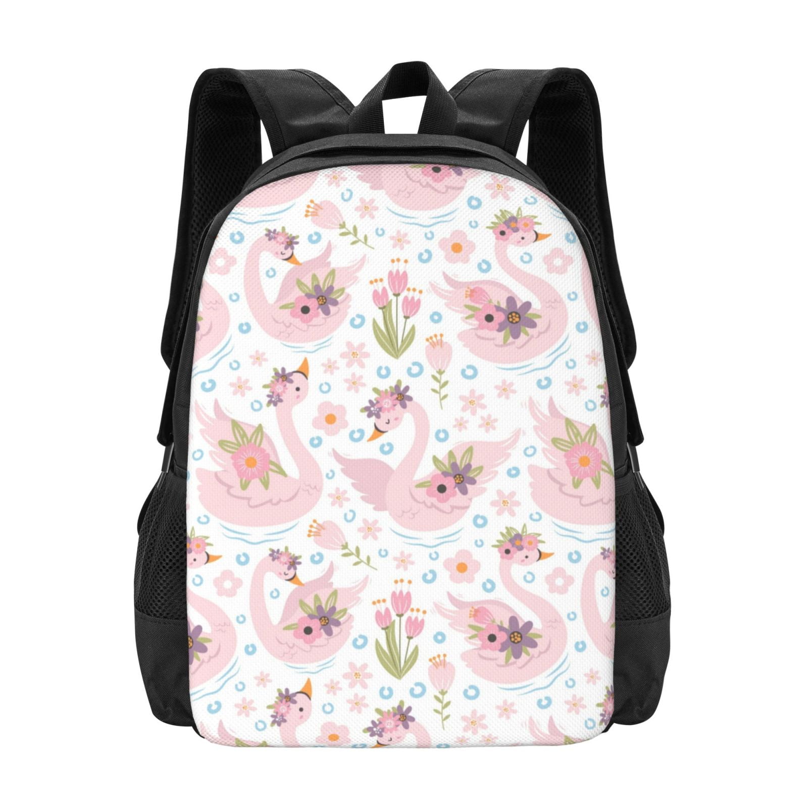 Qekee Swan And Flowers for Travel Laptop Backpack for womem and men ...