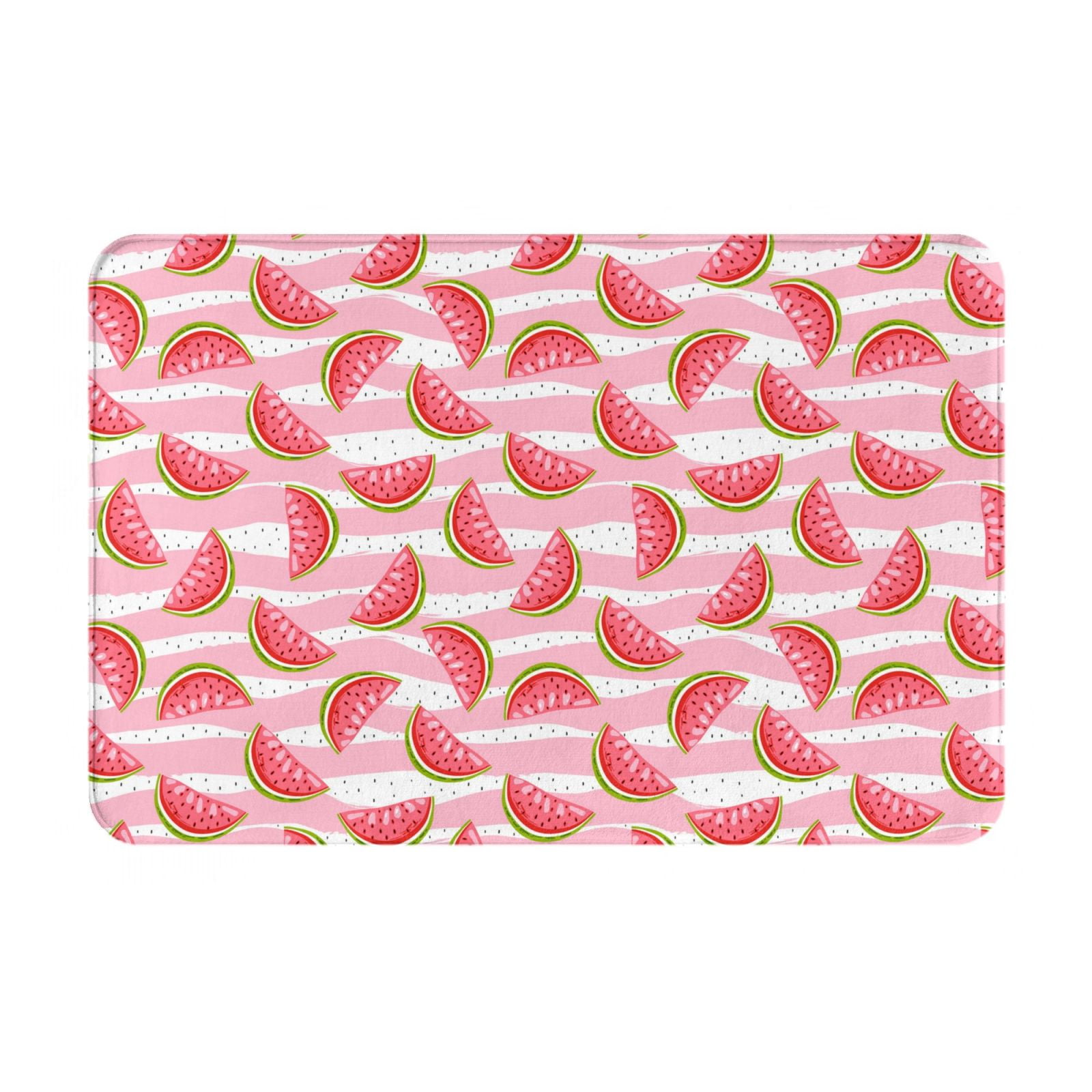 Qekee Sweet Watermelon Flannel Non-Slip Floor Mat 16x24in, Secure Grip ...