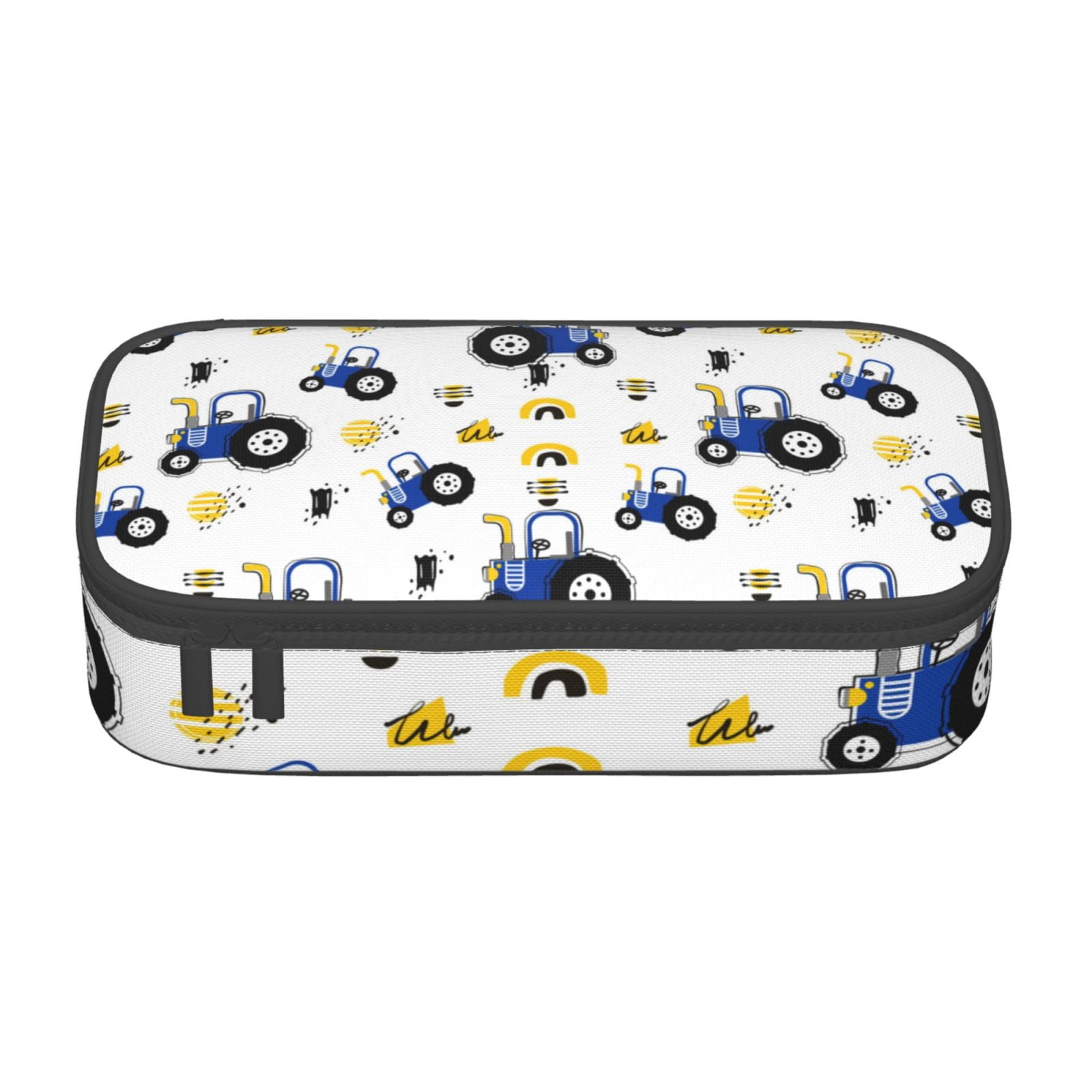 Qekee Tractor And Vehicle print Large Pencil Case, Aesthetic Pen Pouch ...
