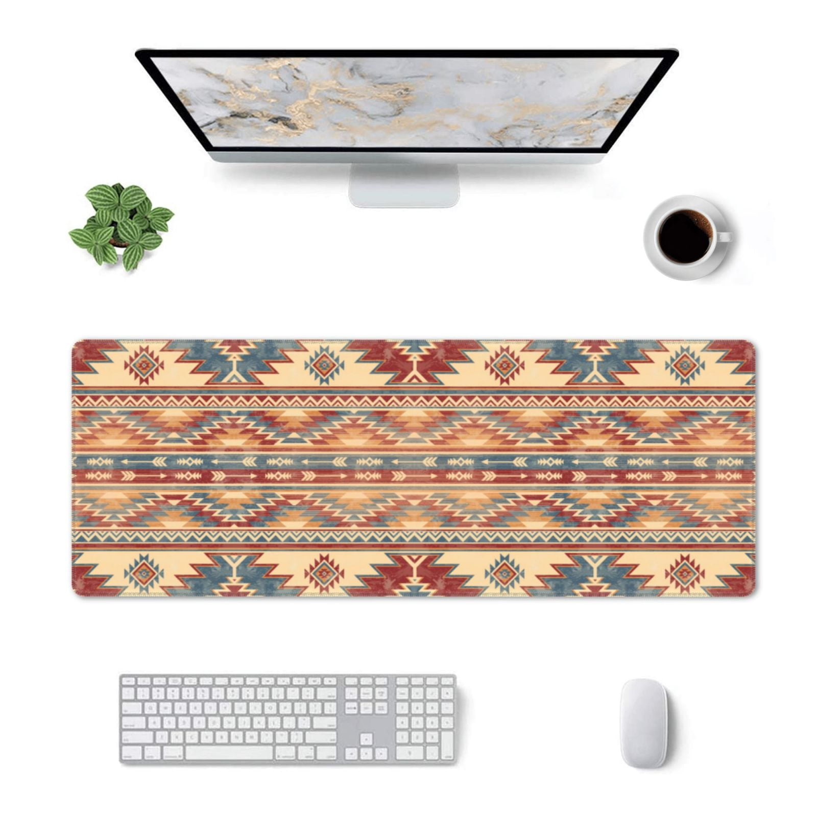 Qekee Traditional Tribal Aztec Print Mouse Pad,Desk Pad Protector ...
