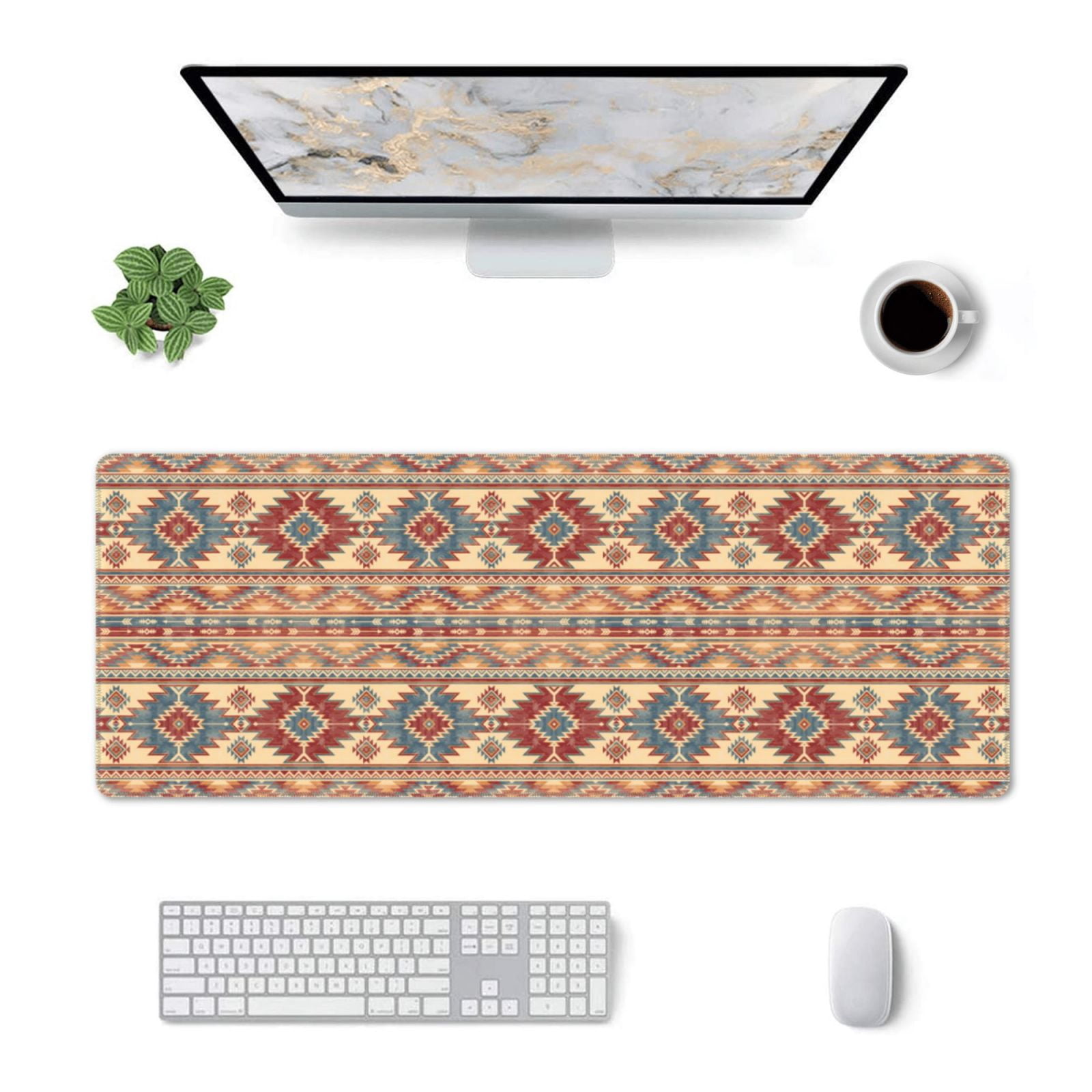 Qekee Traditional Tribal Aztec Print Mouse Pad,Desk Pad Protector ...
