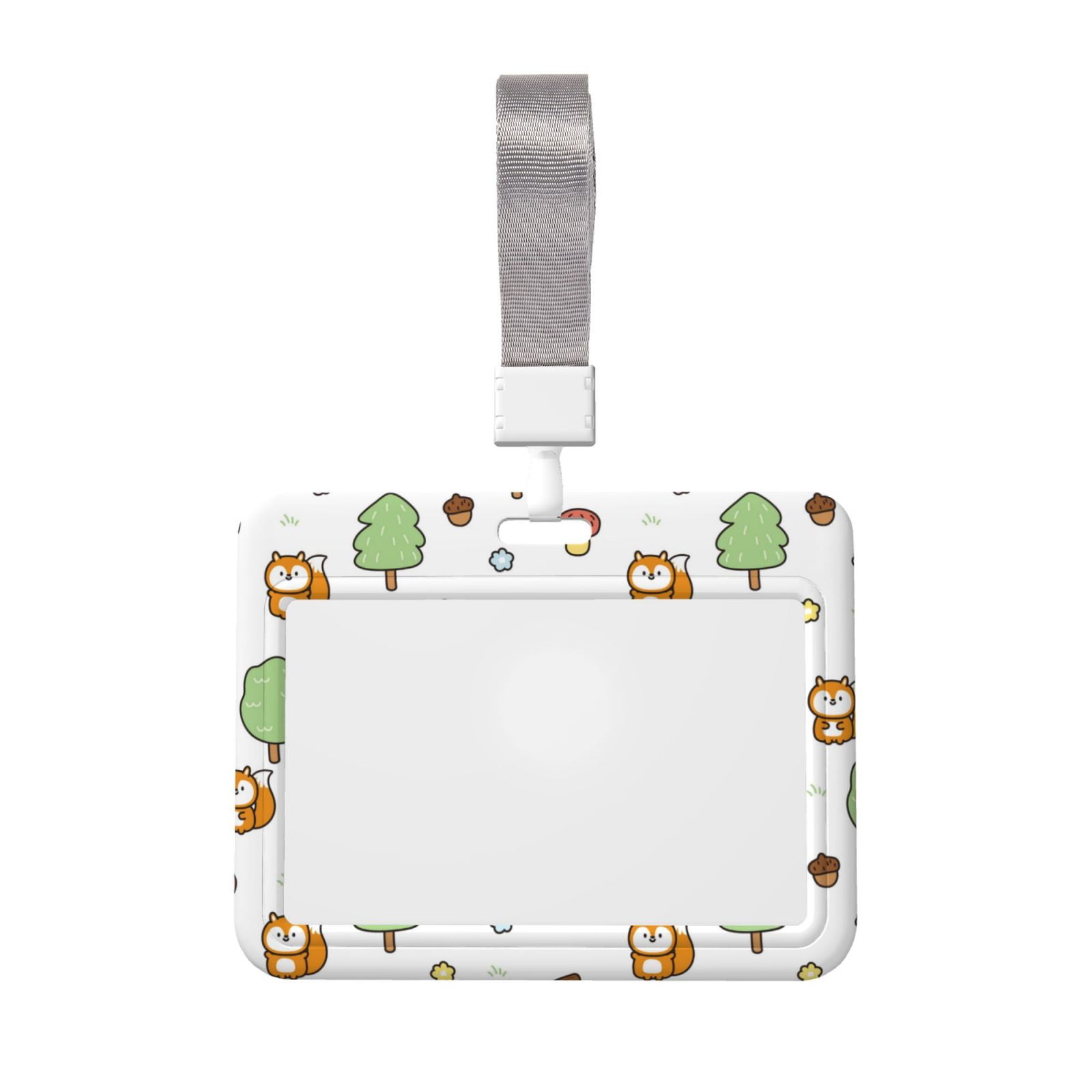 Qekee Tree Squirrel Print Card Badge Holder,Clear Name Tag ID Card ...