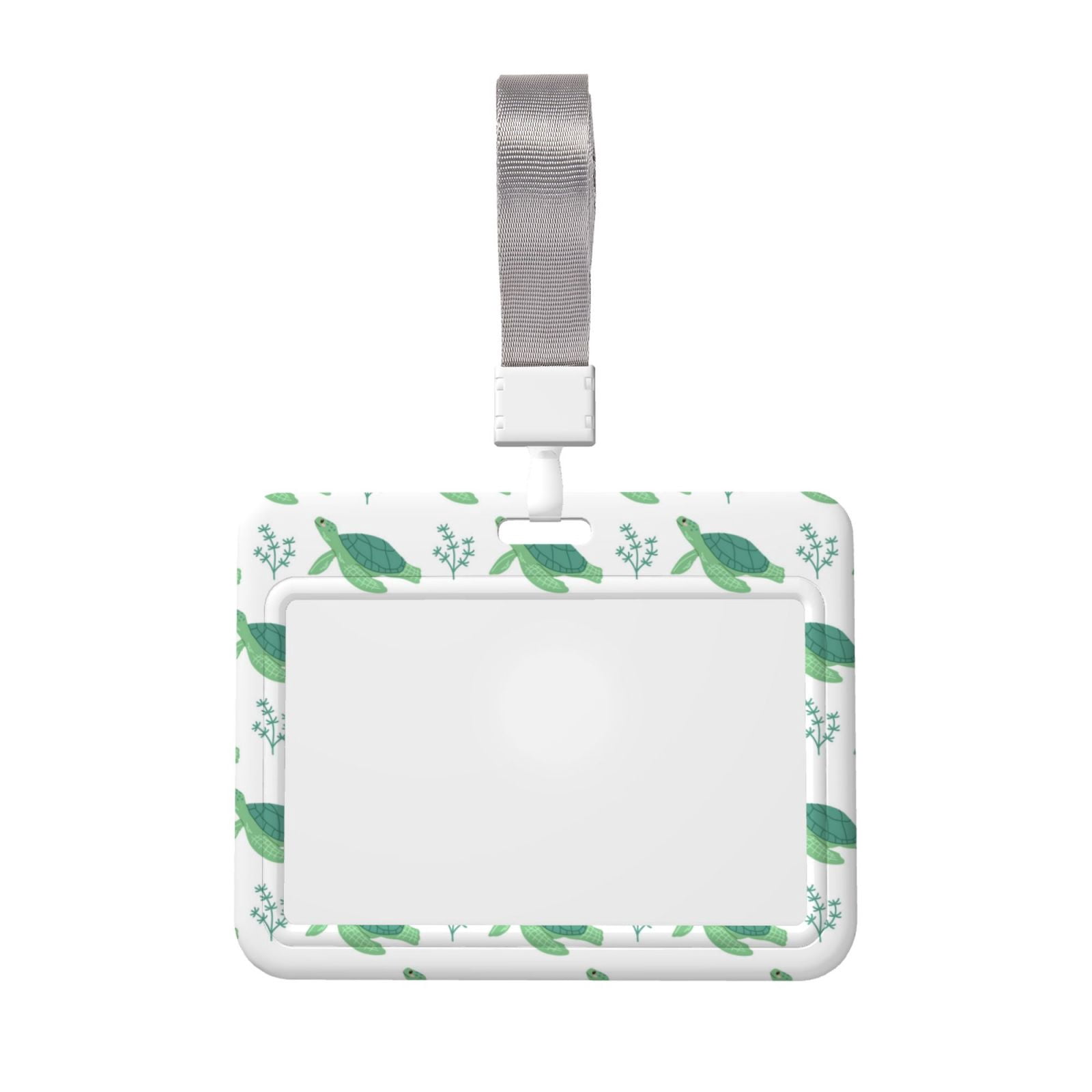 Qekee Turtle Print Card Badge Holder,Clear Name Tag ID Card Protector ...