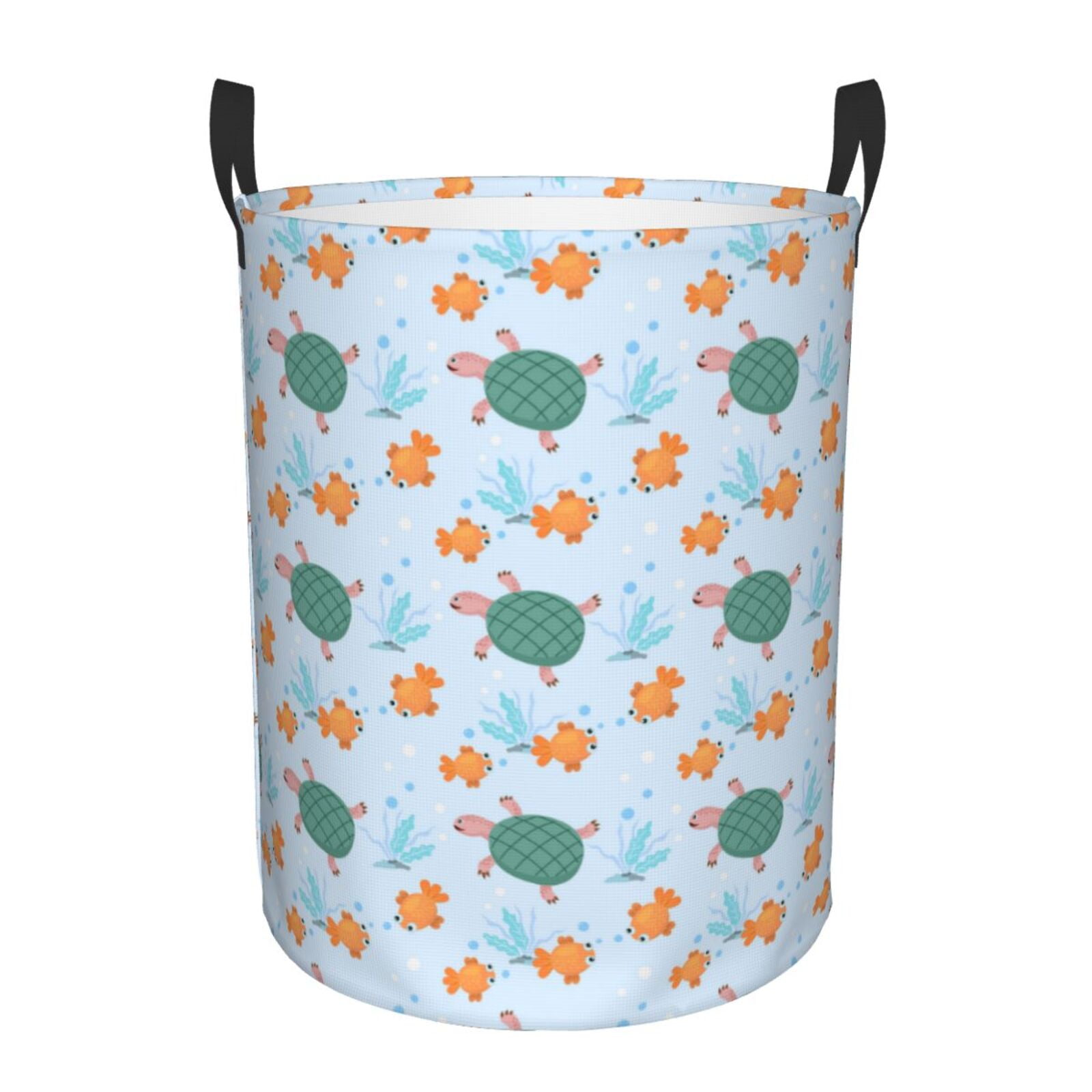 Qekee Turtles And Goldfish print Laundry Hamper Basket, Hamper Basket ...