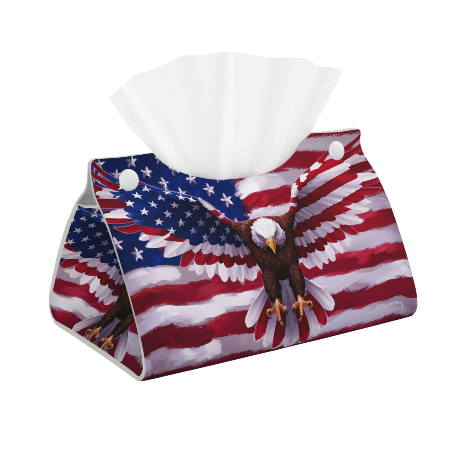 Qekee USA Eagle with Spread Wings Print Long Tissue Box Cover, Tissue ...