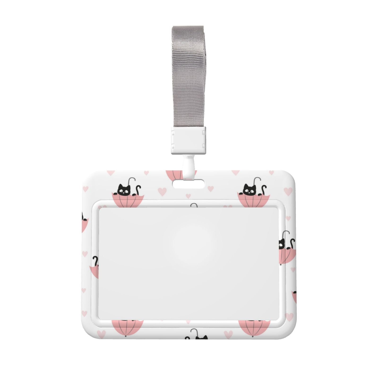 Qekee Umbrella Cat Print Card Badge Holder,Clear Name Tag ID Card ...