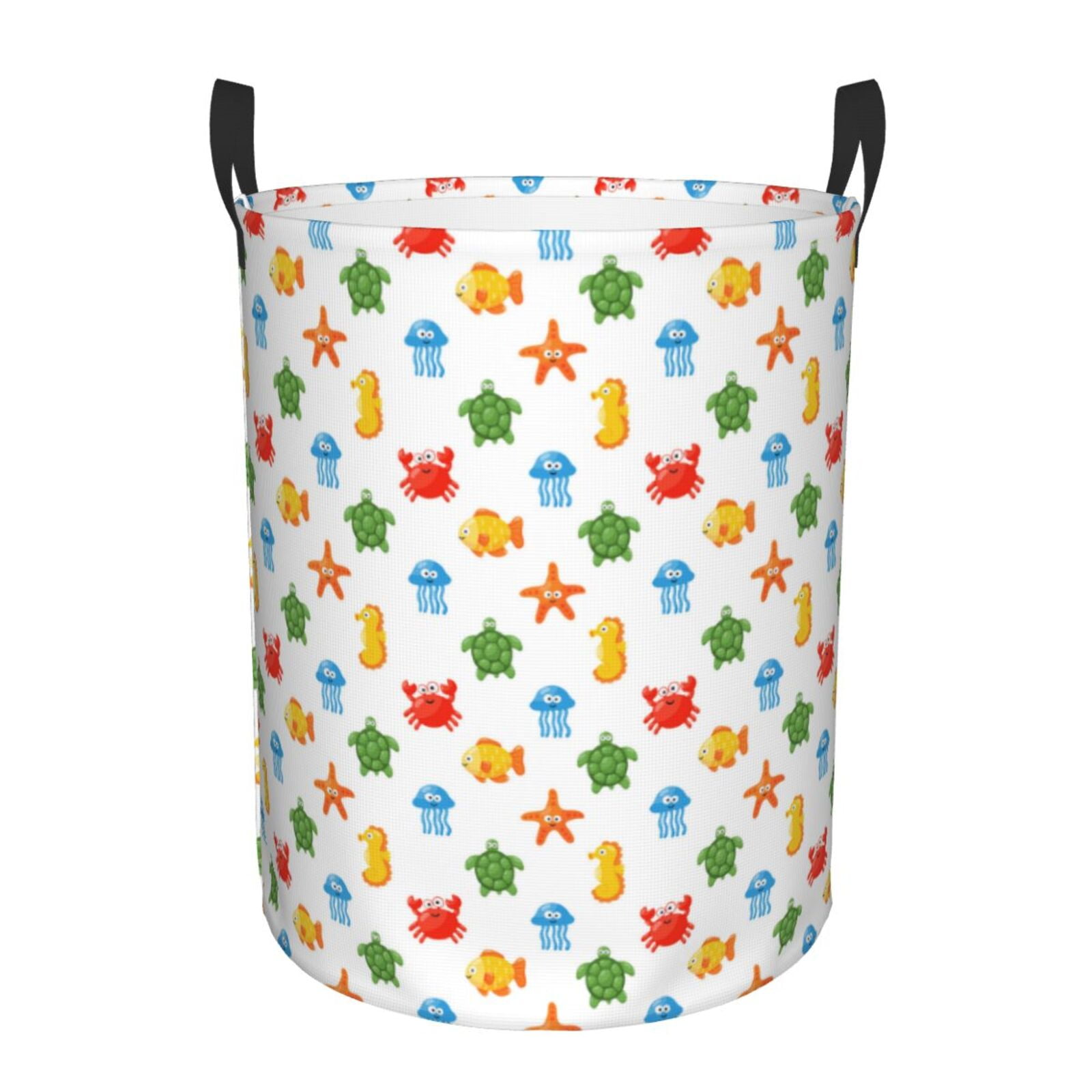 Qekee Undersea Animals print Laundry Hamper Basket, Hamper Basket for ...