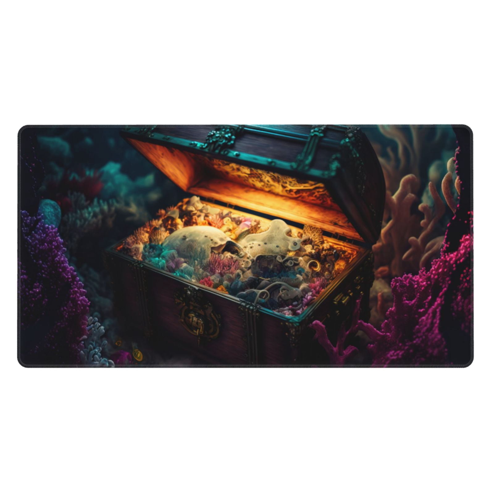 Qekee Underwater Treasure Chest Print Desk Pad Protector,Mouse Pad ...