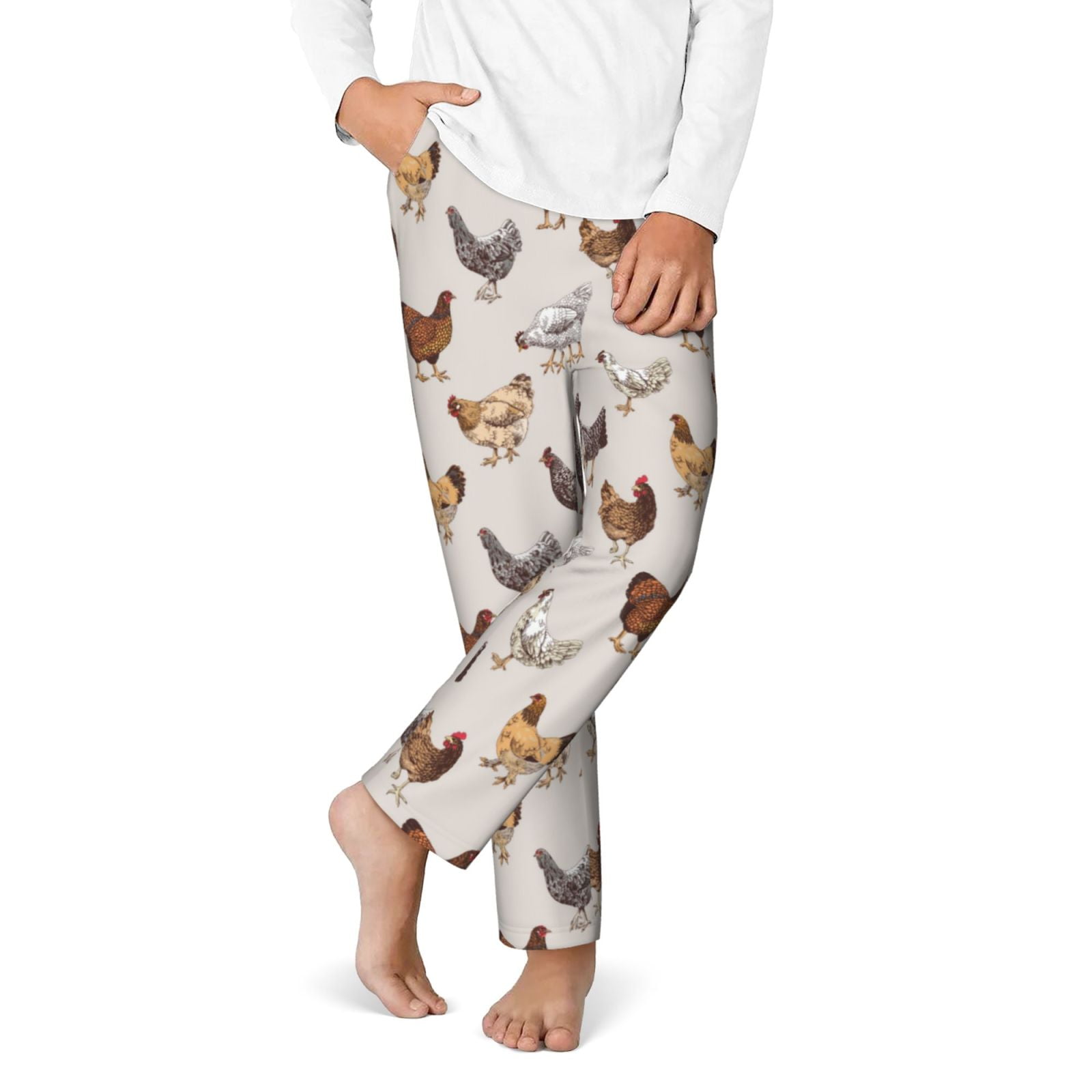 Qekee Various Chicken Print Kids Pajama Pants, Teenagers' Bottom ...
