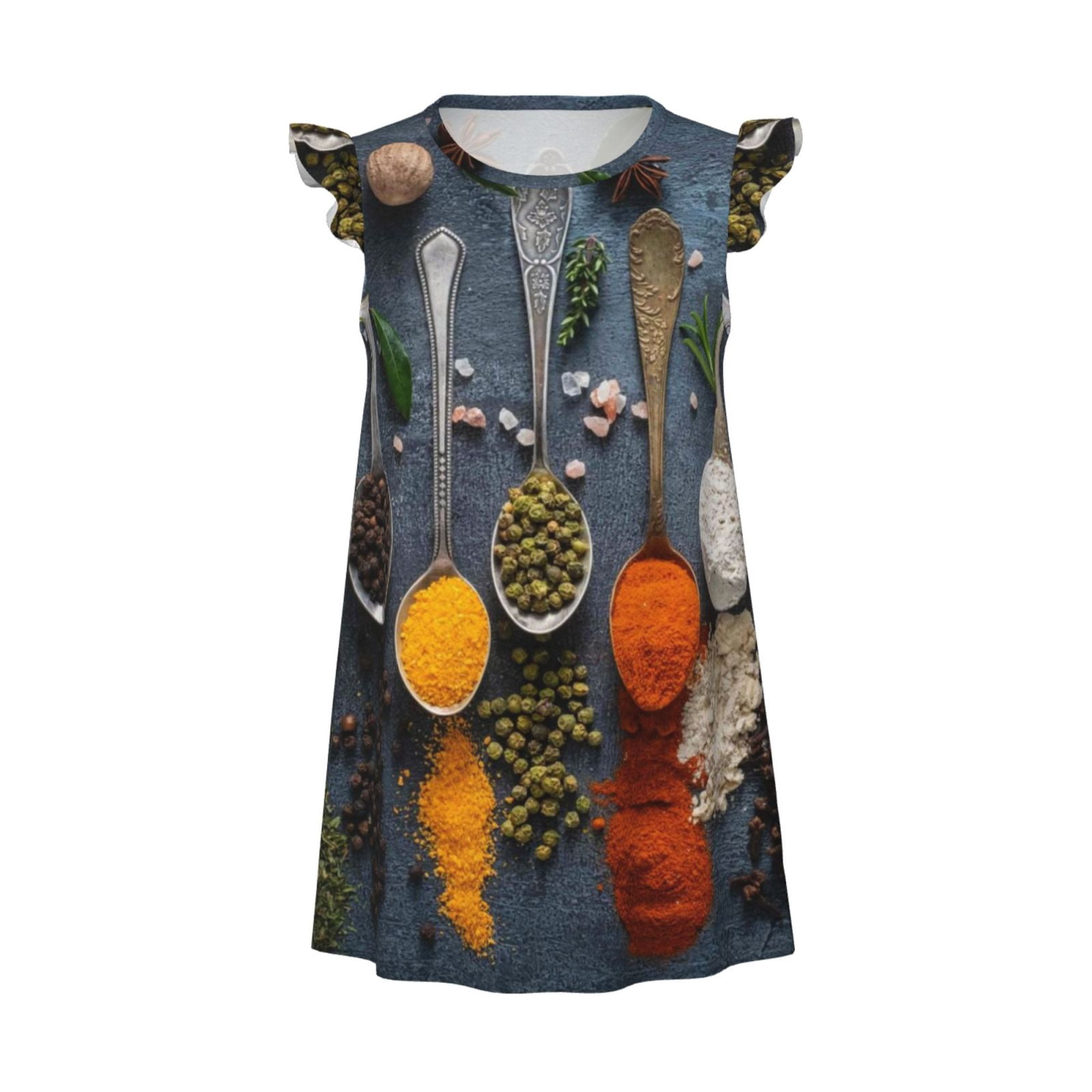 Qekee Various Herbs And Spices In Spoons for Girls Nightgowns, Princess ...
