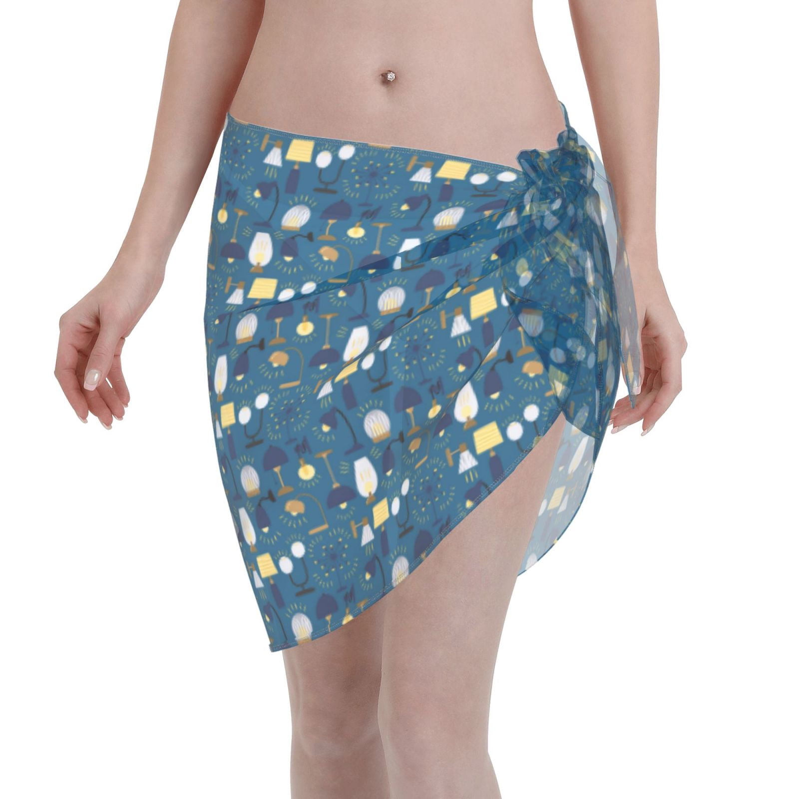 Qekee Various Lights Women's Short Sarongs Cover Ups Sheer Bikini Wraps ...