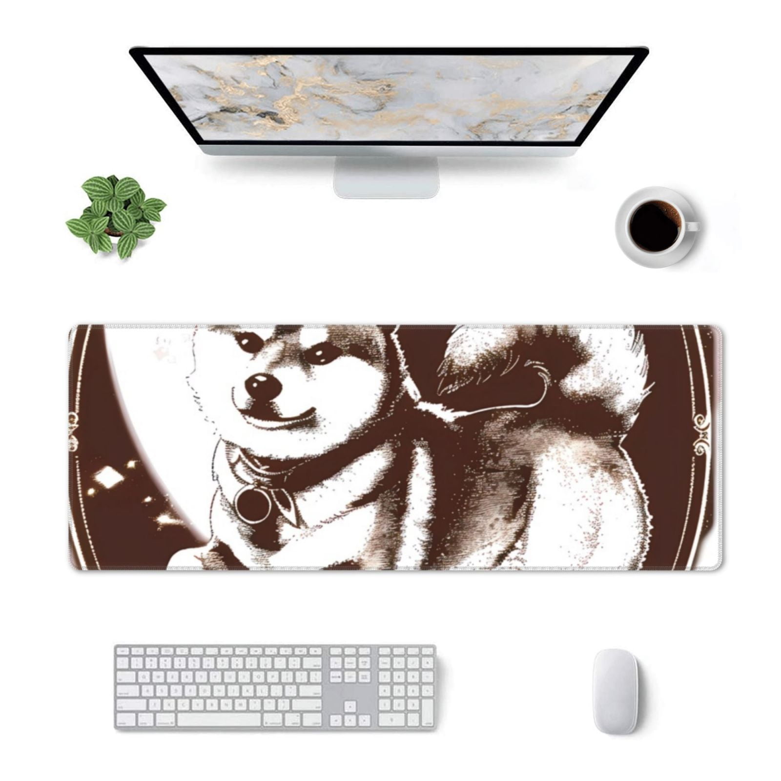 Qekee Vintage Husky Dog Print Mouse Pad,Desk Pad Protector,Office Desk ...