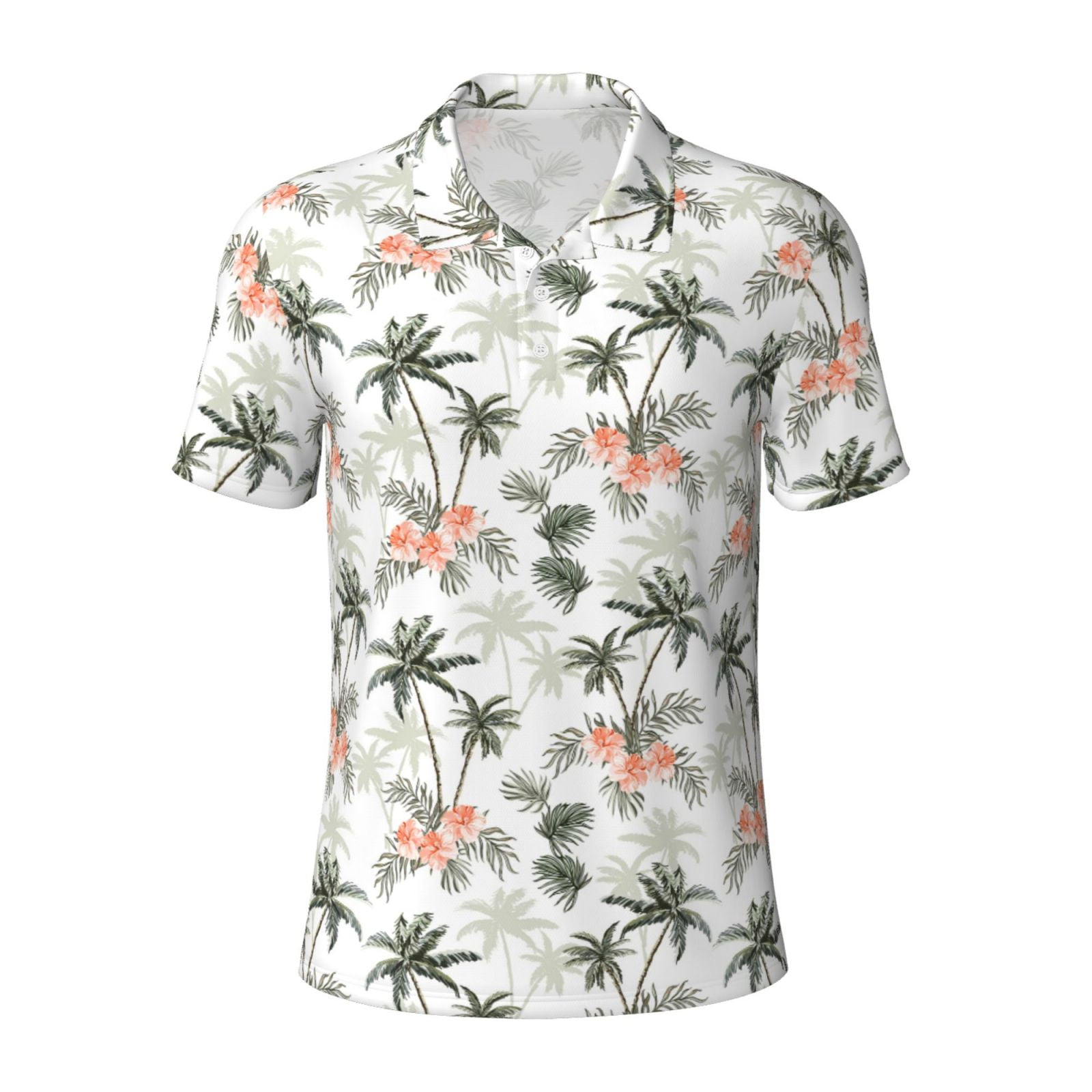Qekee Vintage Palm Trees for Mens Polo Shirts Casual Short Sleeve ...