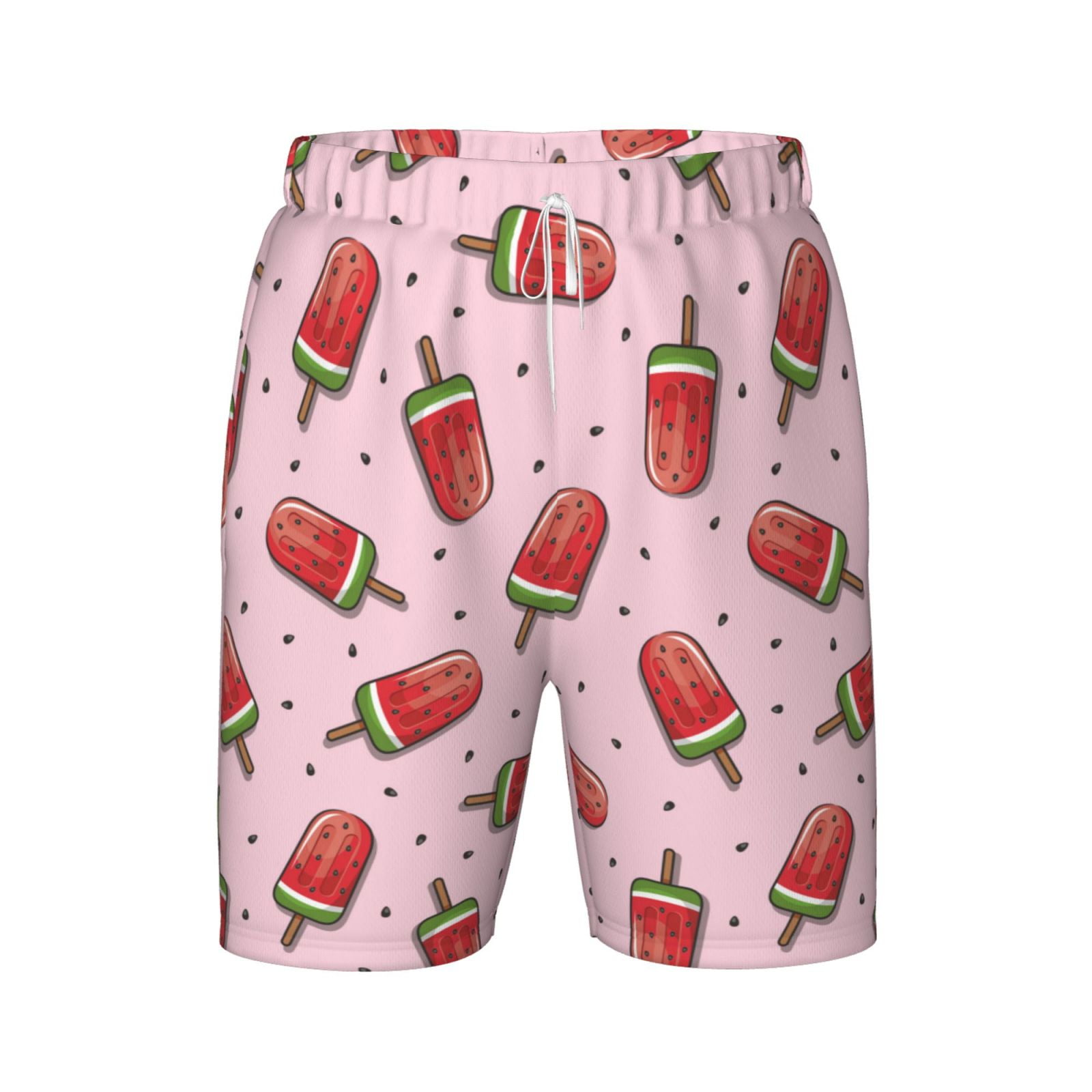 Qekee Watermelon Ice Cream Boys Swim Trunks, Teen Beach Trunks with ...