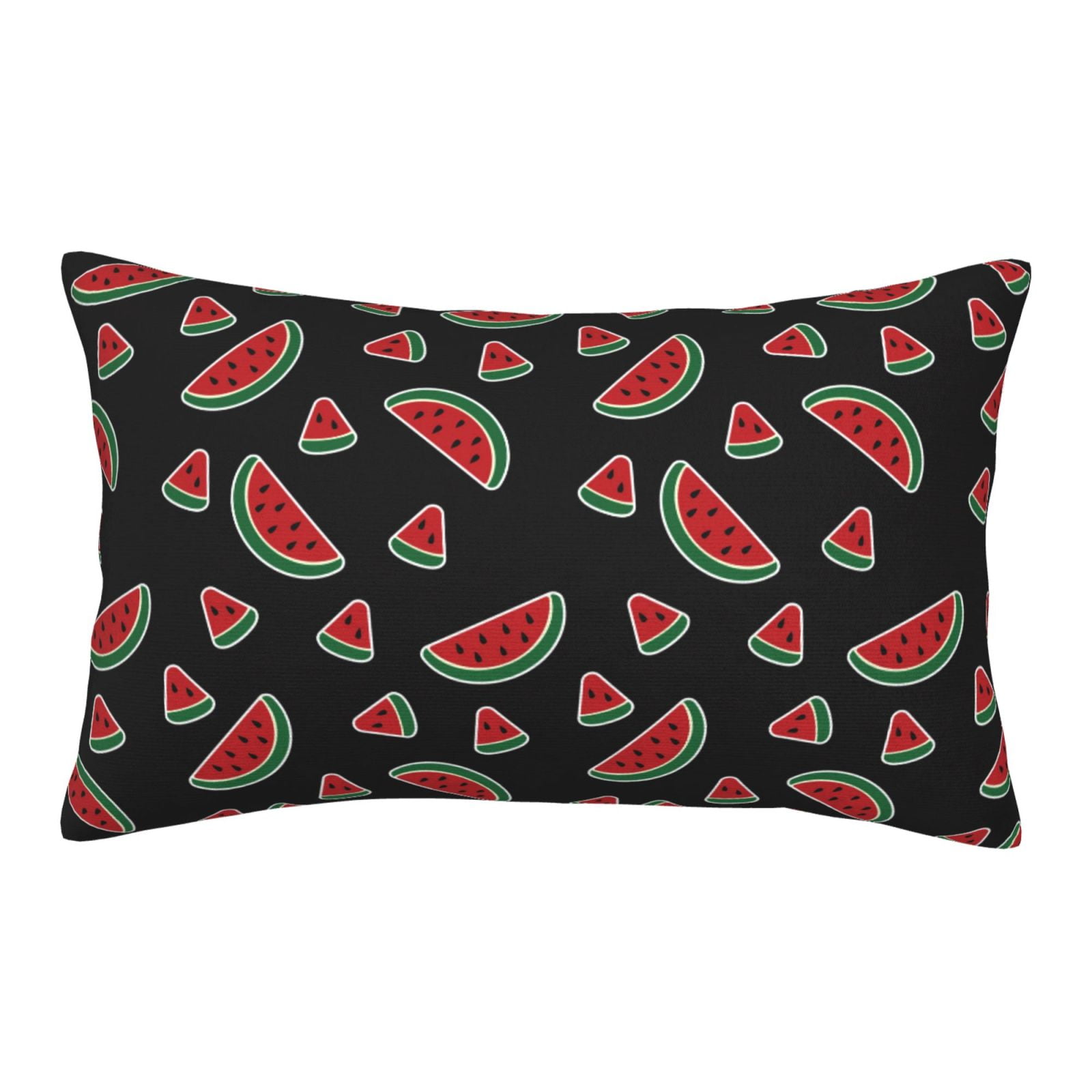 Qekee Watermelon Print Fuzzy Pillows Cover, Pillow Case with Hidden ...