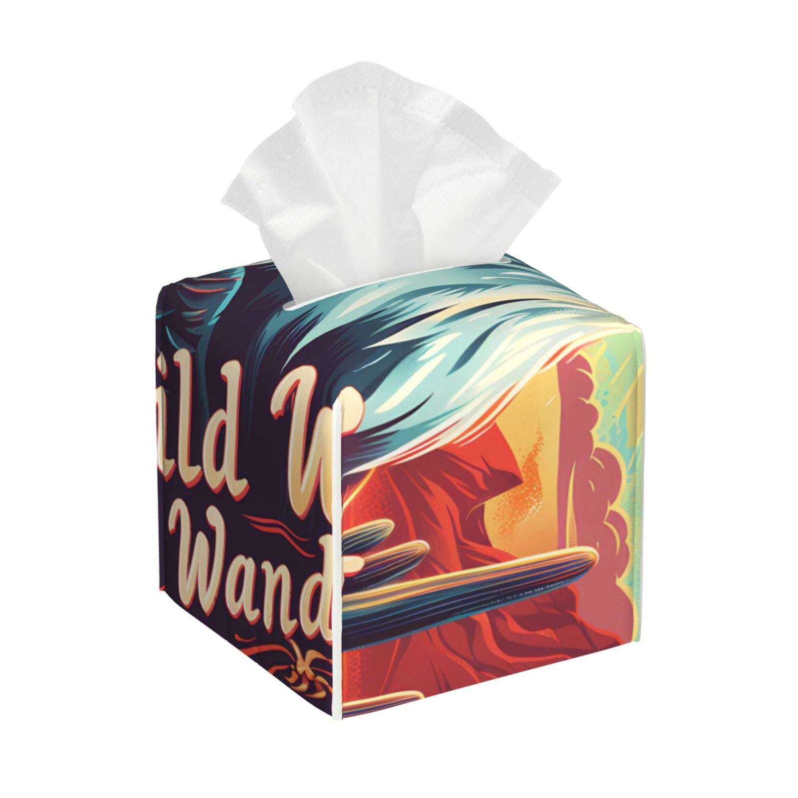 Qekee Western Style Bald Eagle for Tissue Box Cover Holder, Square with ...