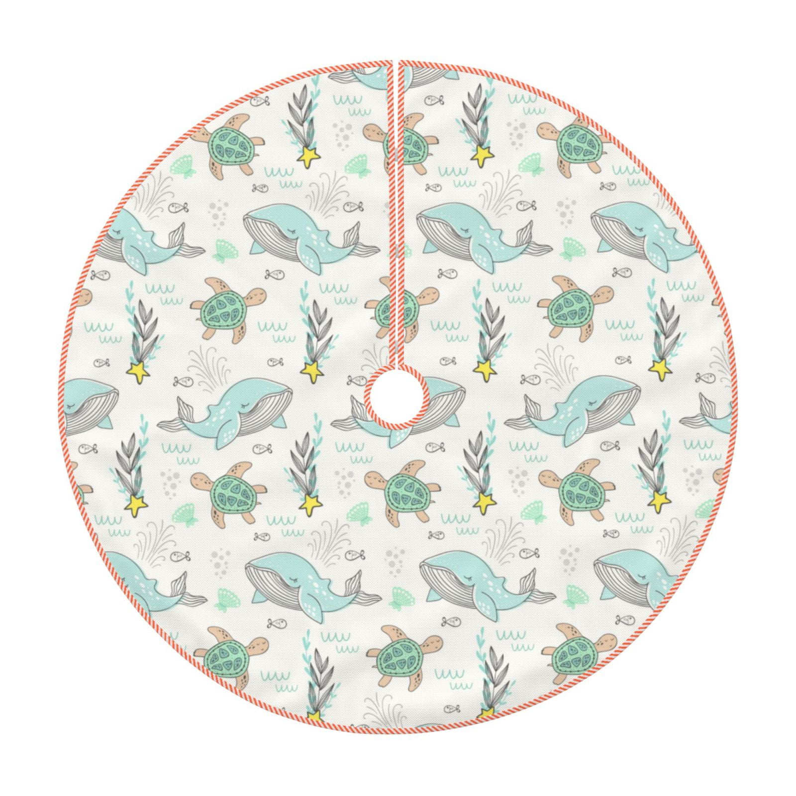 Qekee Whale And Turtle print Christmas Tree Skirt , A Versatile Winter ...