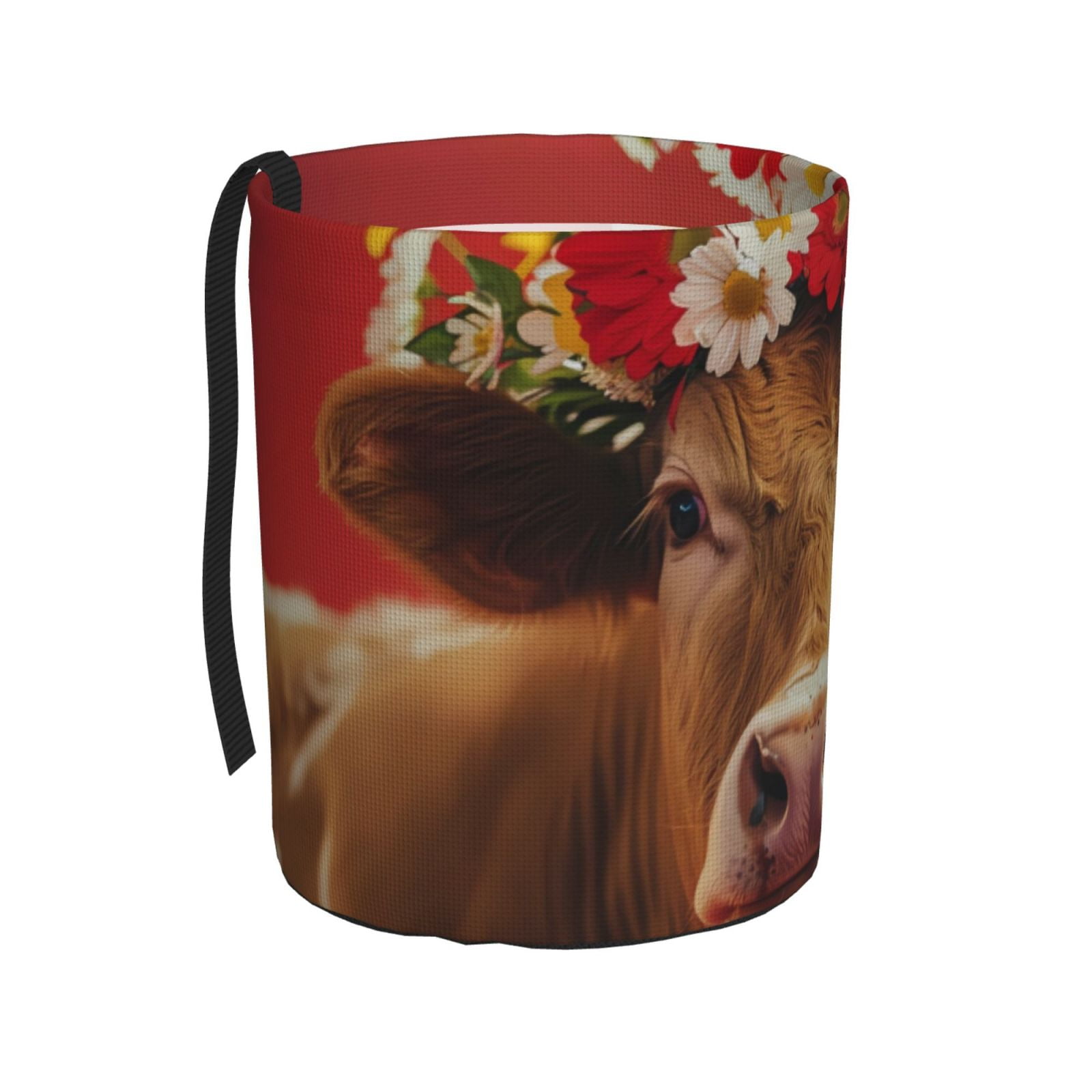 Qekee White And Red Daisy Cow Print Automotive Waterproof Portable ...