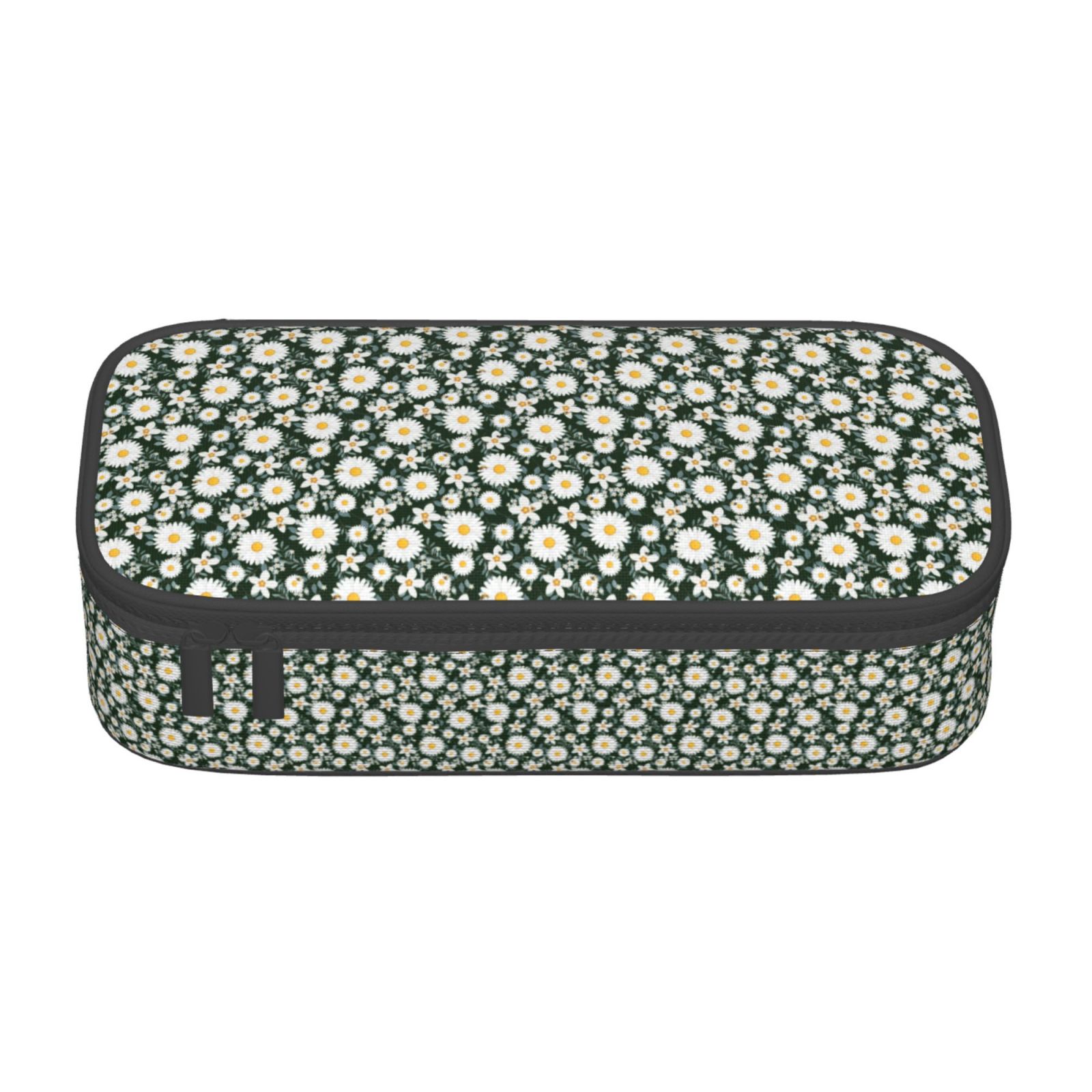 Qekee White Daisies and Bee print Large Pencil Case, Aesthetic Pen ...