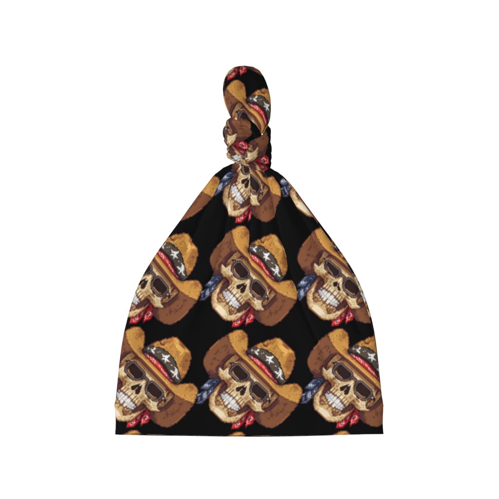 Qekee Wild West Cowboy Skull Print Newborn Baby Hospital Hat for Boy ...