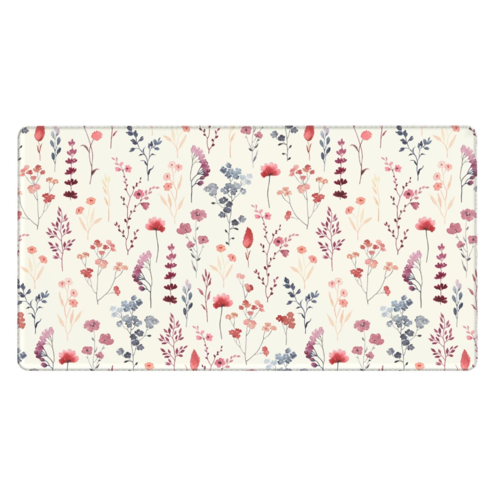 Qekee Wildflower Watercolor 3 Print Desk Pad Protector,Mouse Pad,Office ...
