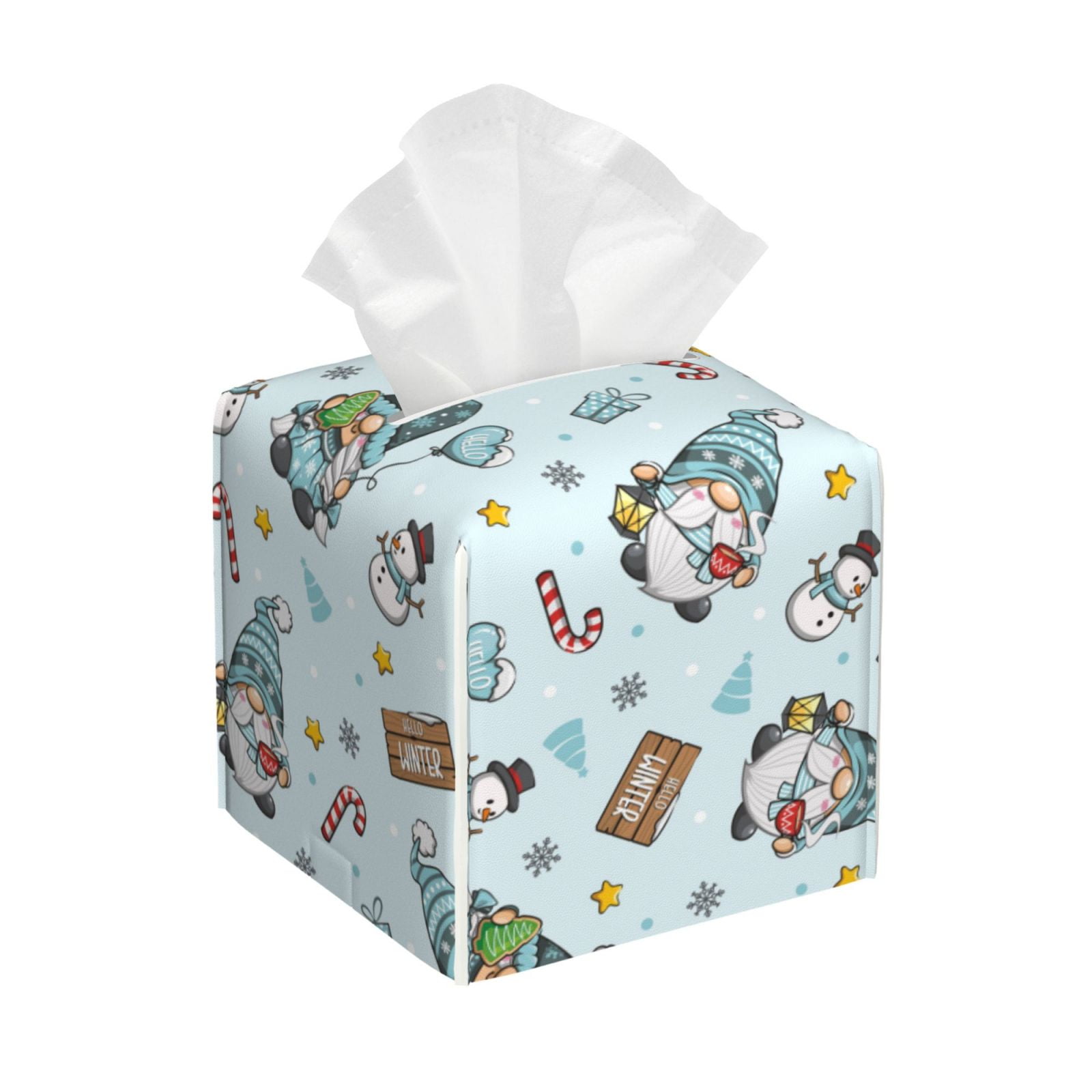 Qekee Winter Wonderland Light Blue for Tissue Box Cover Holder, Square ...
