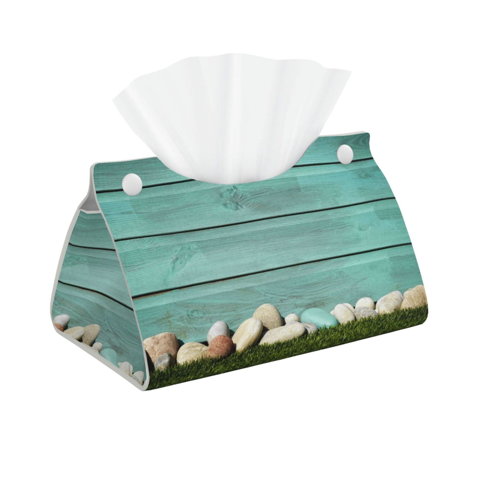 Qekee Wood Grain Print Long Tissue Box Cover, Tissue Holder, PVC ...