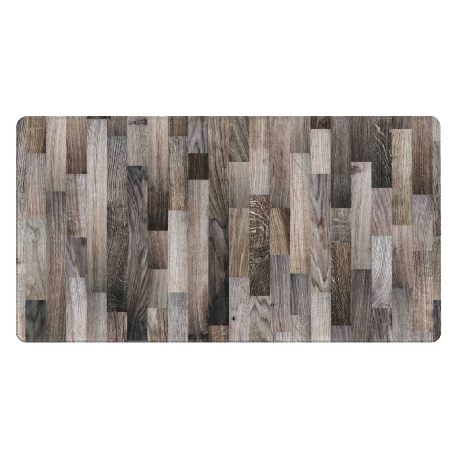 Qekee Wooden Texture Print Desk Pad Protector,Mouse Pad,Office Desk Mat ...