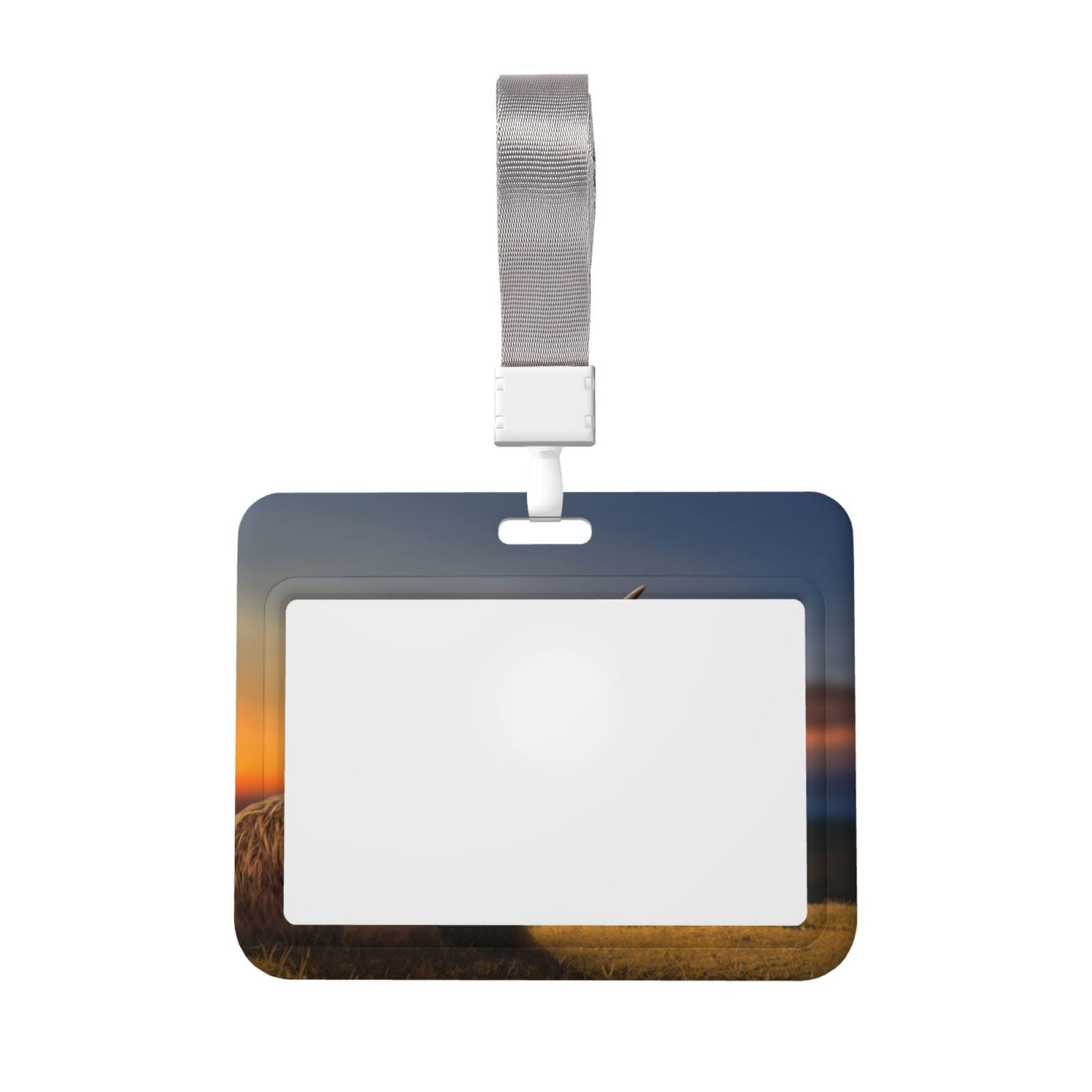 Qekee Yak Print Card Badge Holder,Clear Name Tag ID Card Protector,Name ...