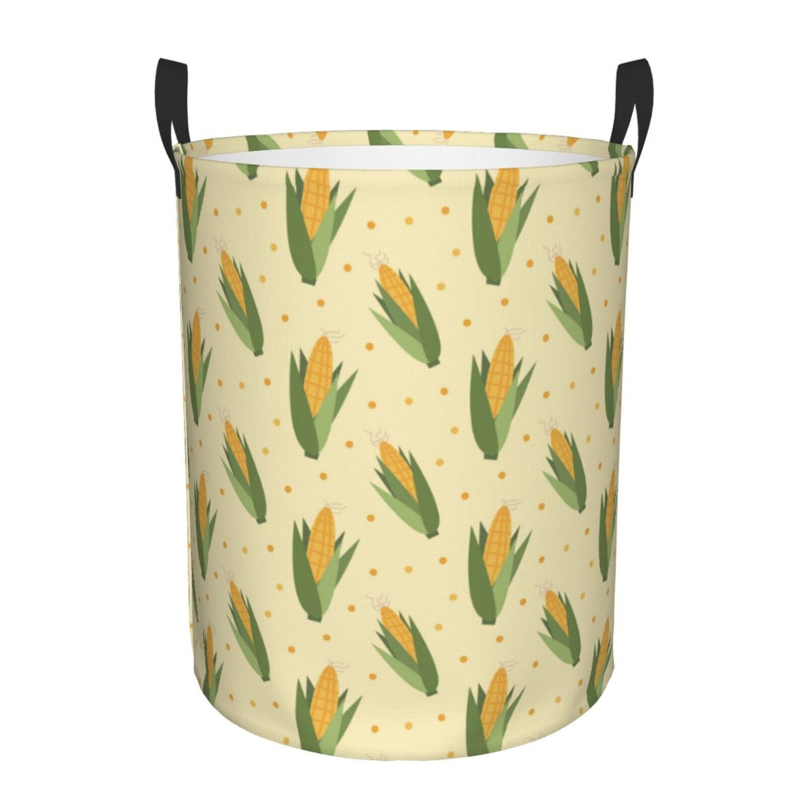 Qekee Yellow Corn print Laundry Hamper Basket, Hamper Basket for ...
