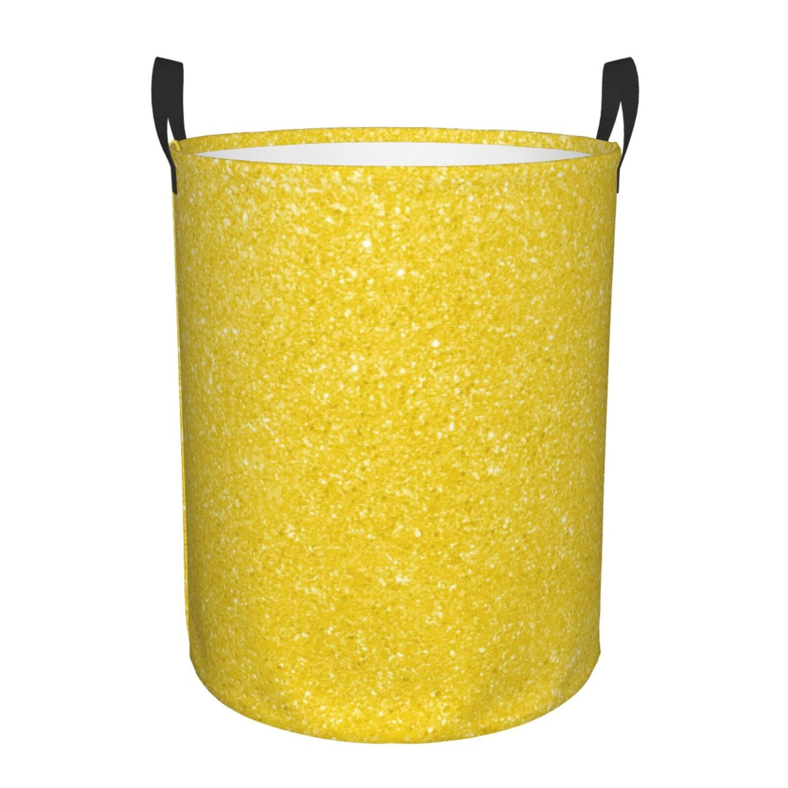 Qekee Yellow Glitter print Laundry Hamper Basket, Hamper Basket for ...