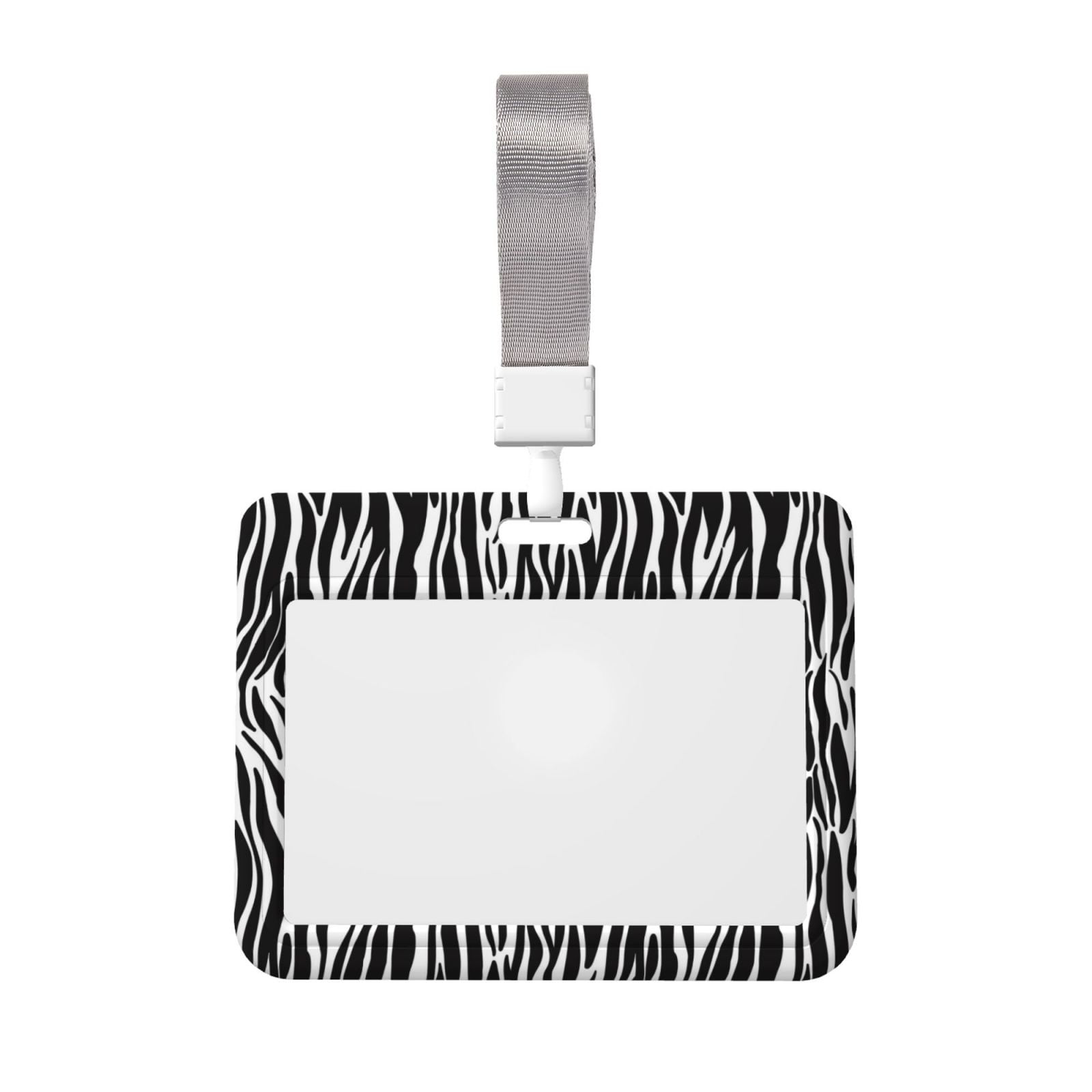 Qekee Zebra Print Card Badge Holder,Clear Name Tag ID Card Protector ...