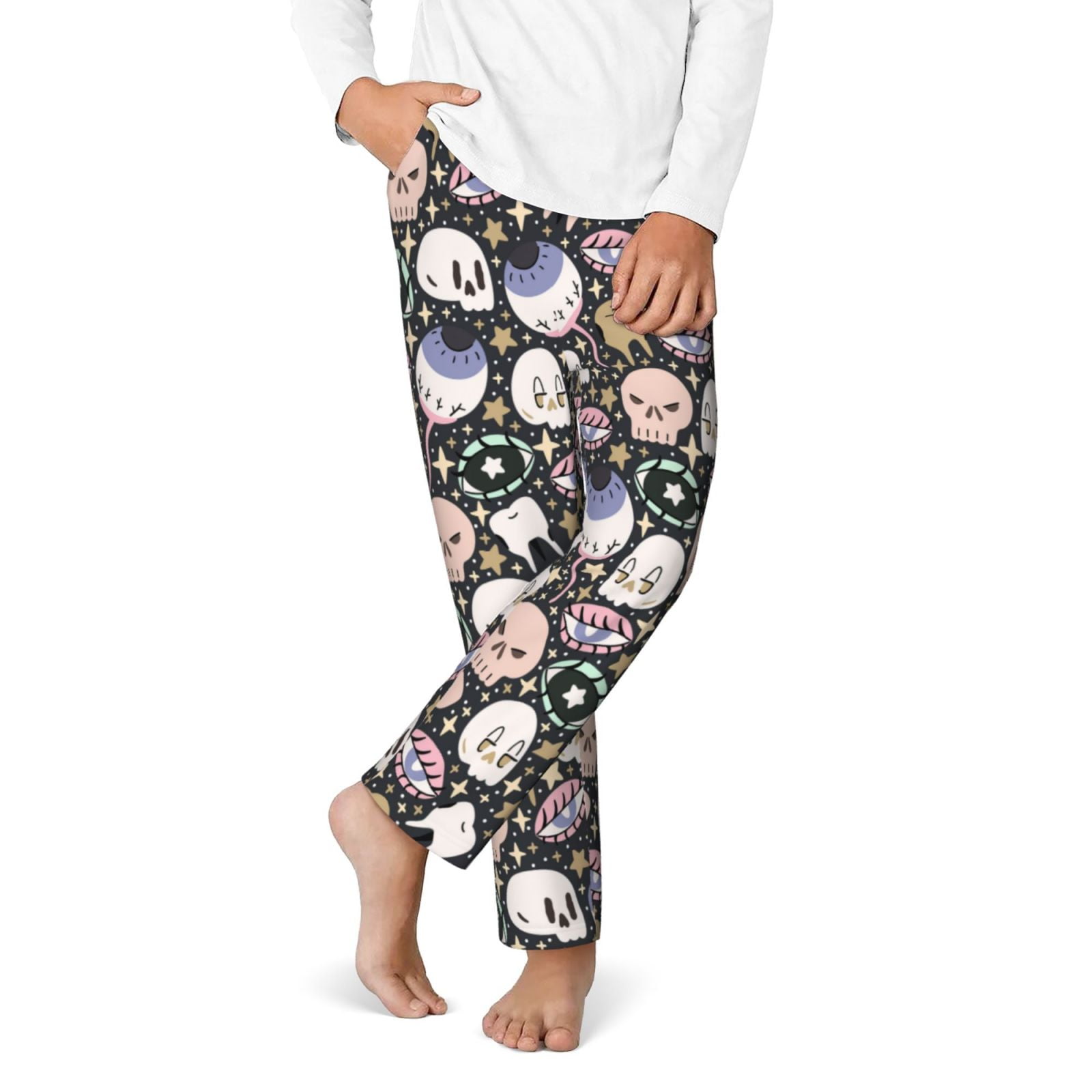 Qekee cartoon cute Skull star Print Kids Pajama Pants, Teenagers ...