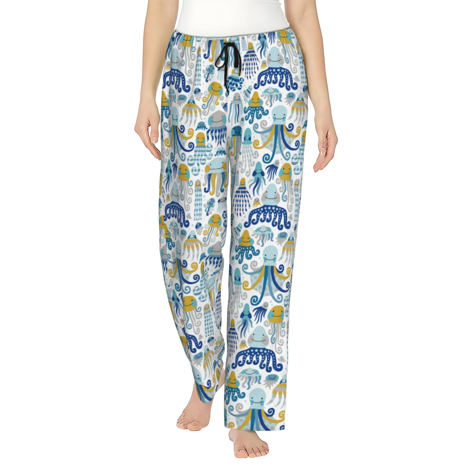 Qekee cartoon octopus Print Women Lounge Pants,Pajama Pants ,Comfy ...