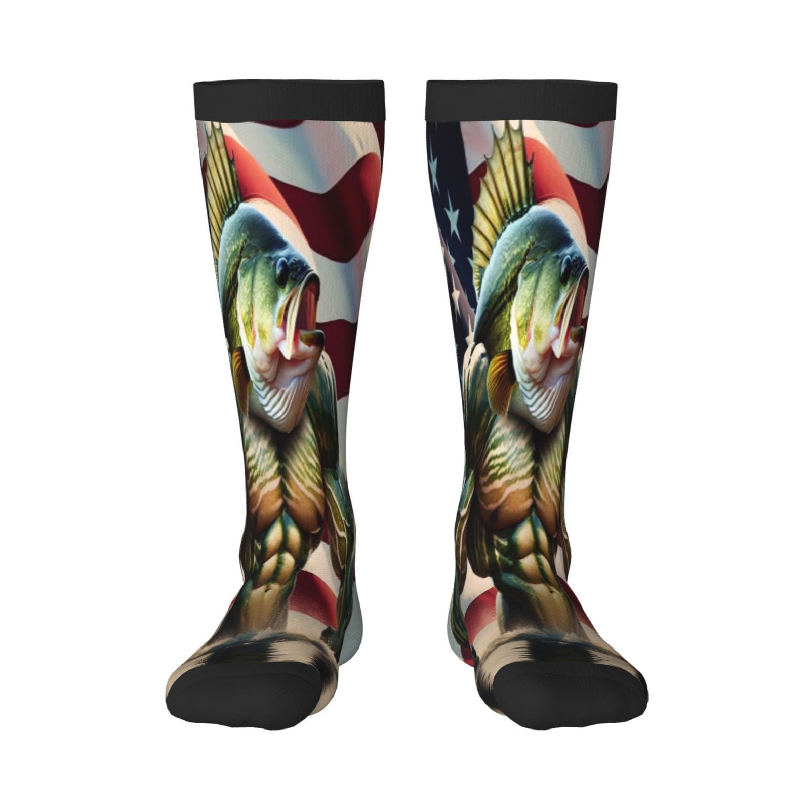 Qekee giant bass with big muscles Print Thigh High Socks Long Stretchy ...