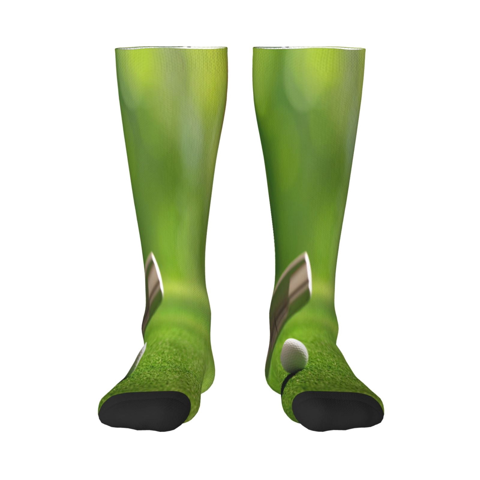 Qekee golf ball after putting to the golf hole Print Thigh High Socks ...
