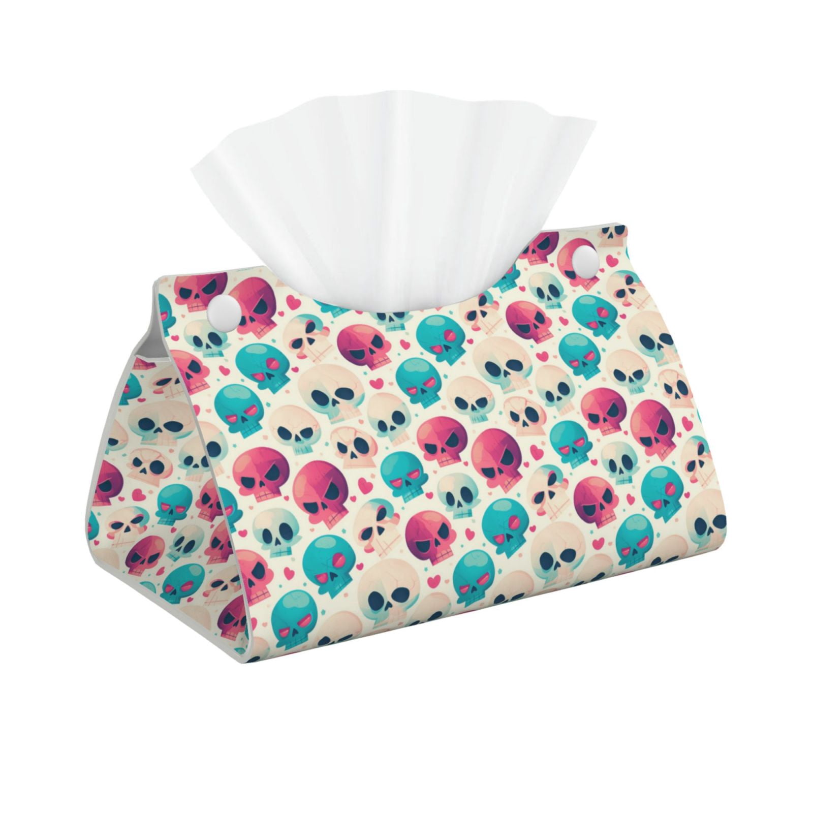 Qekee heart Skull cute Print Long Tissue Box Cover, Tissue Holder, PVC ...