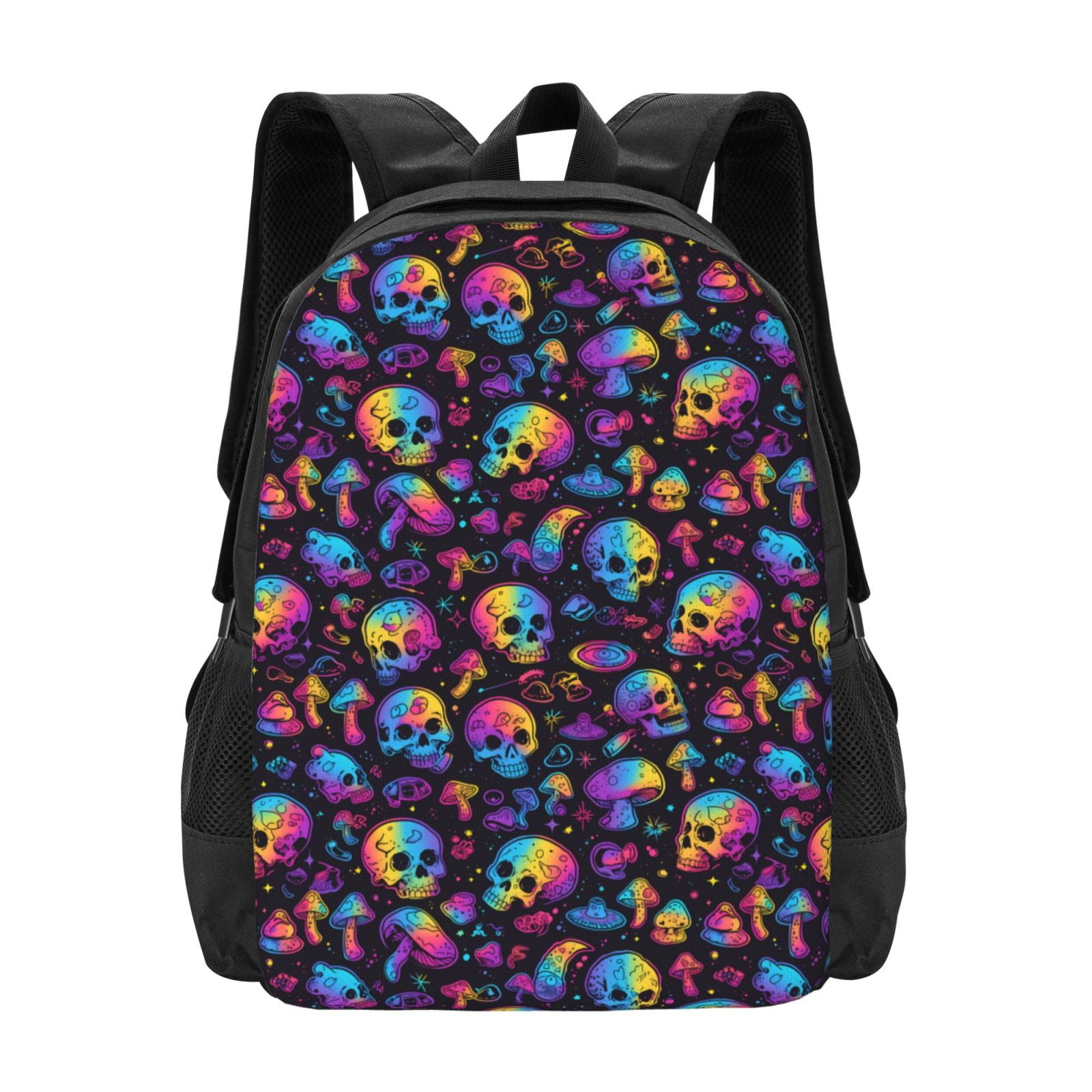 Qekee rainbow color Skull mushroom for Travel Laptop Backpack for womem ...