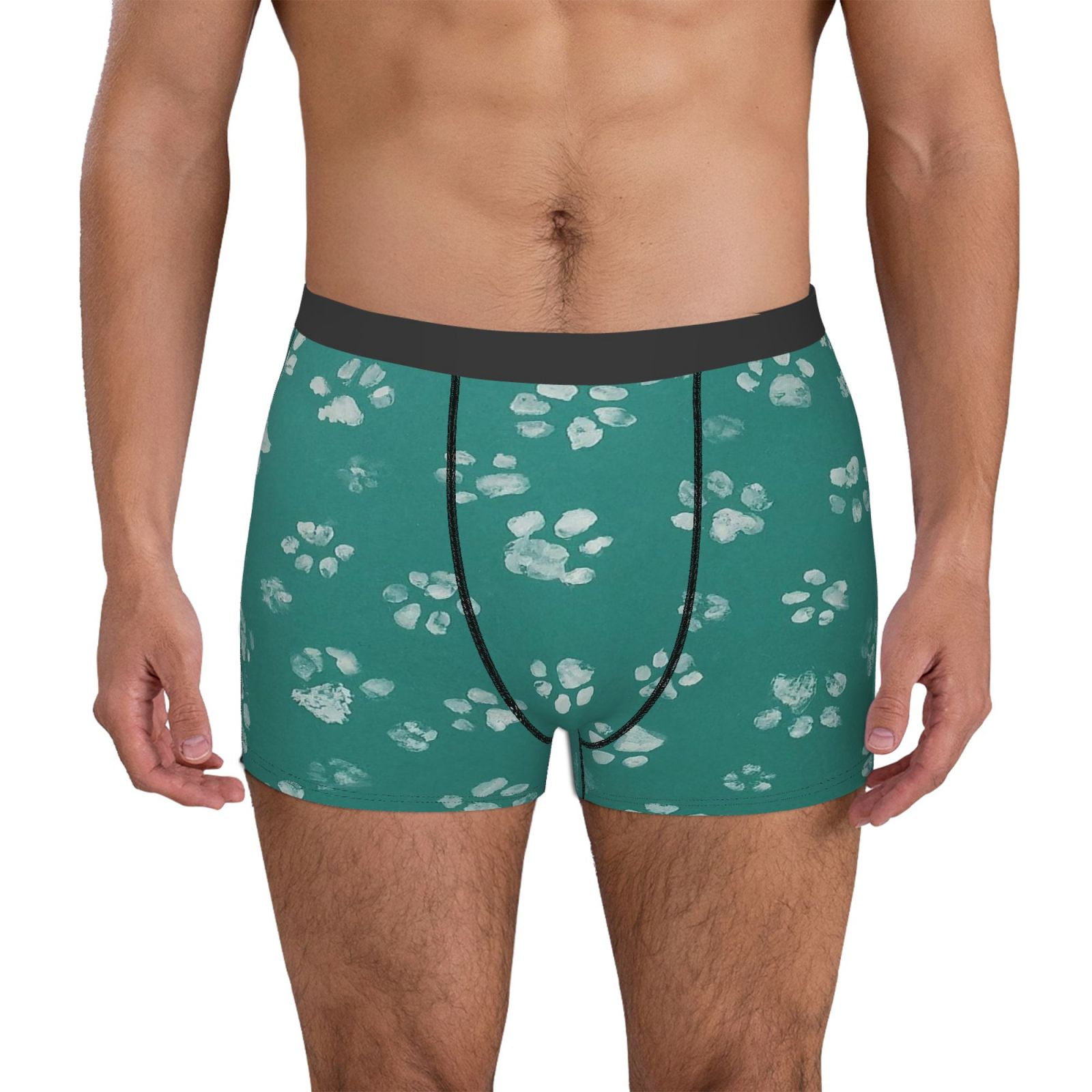 Qekee teal green paw for Men's Underwear Boxer Briefs , Comfort Boxer ...