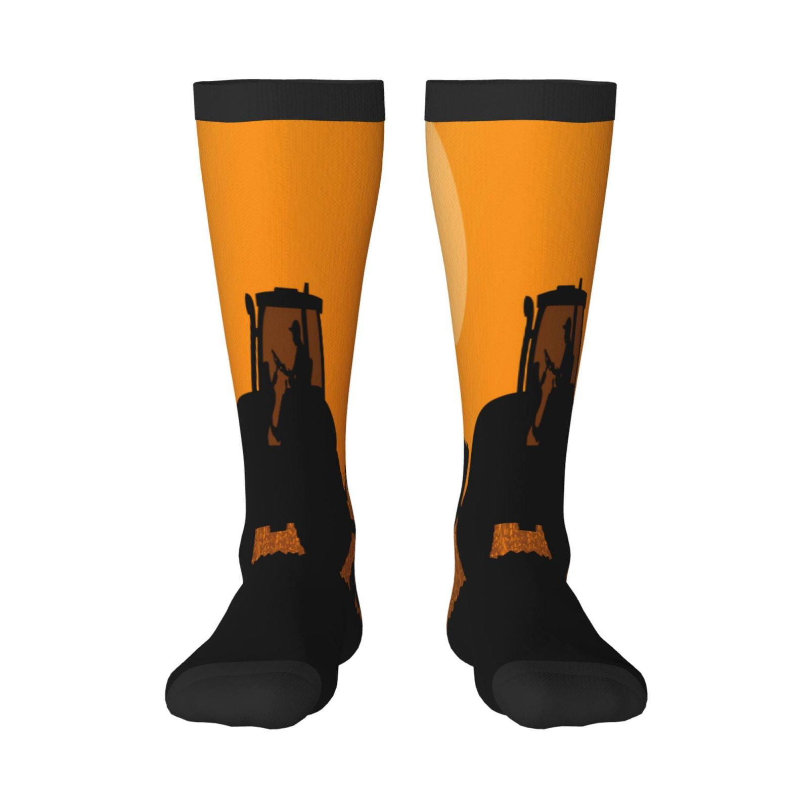 Qekee tractor cultivating the land Print Thigh High Socks Long Stretchy ...