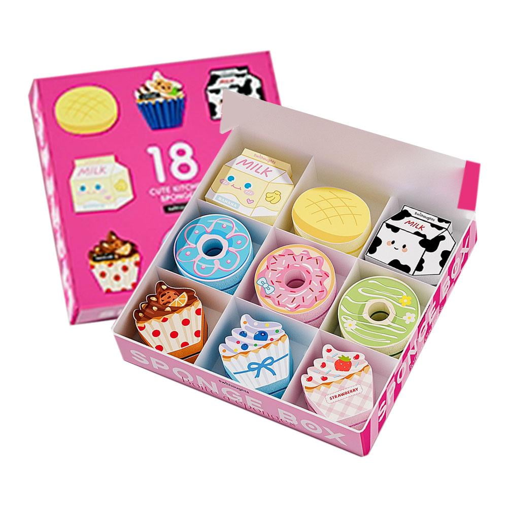 QenASHaing 18-Piece Reusable Kitchen Sponge Set with Double-Sided Scrub ...