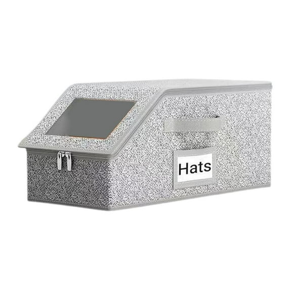 QenASHaing 2 Hat Storage Boxes, Large Capacity Stackable Design with ...