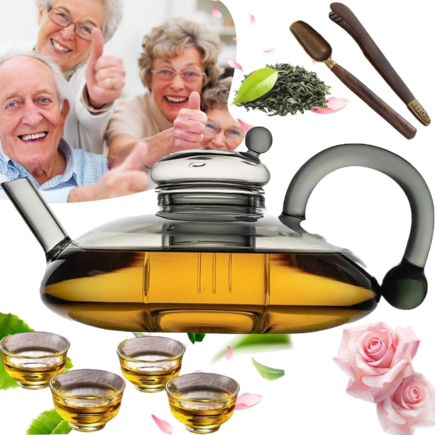 QenASHaing 2026 Upgrade 24 OZ Luxury Glass Teapot with Warmer,Automatic ...