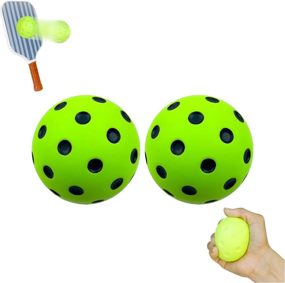 QenASHaing 2Pcs Quiet Pickleball Balls,Silent Foam Pickleballs for ...