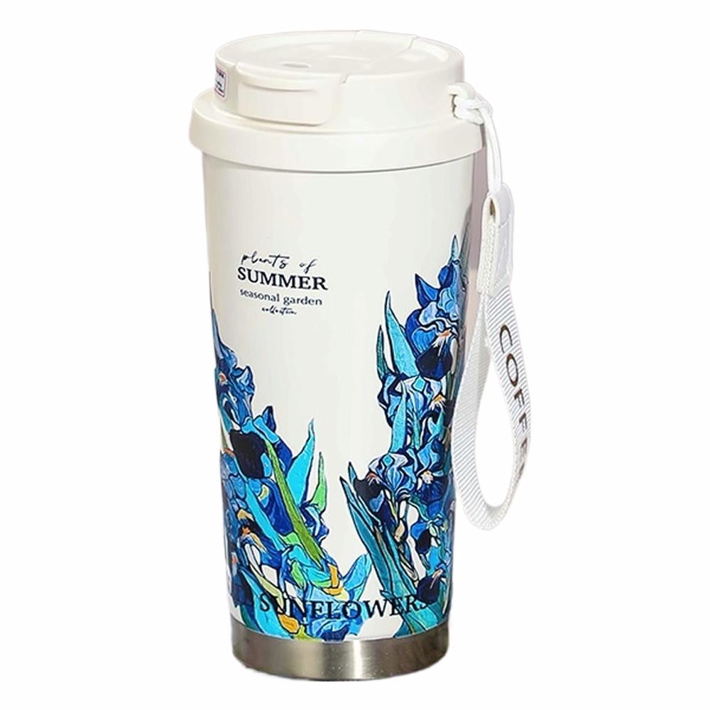 QenASHaing 500ml stainless steel ceramic travel mug with tea strainer ...