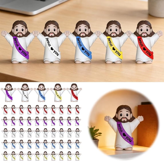 QenASHaing 50Pack Multicolor Mini Jesus Figurines in Bulk, Little Jesus ...